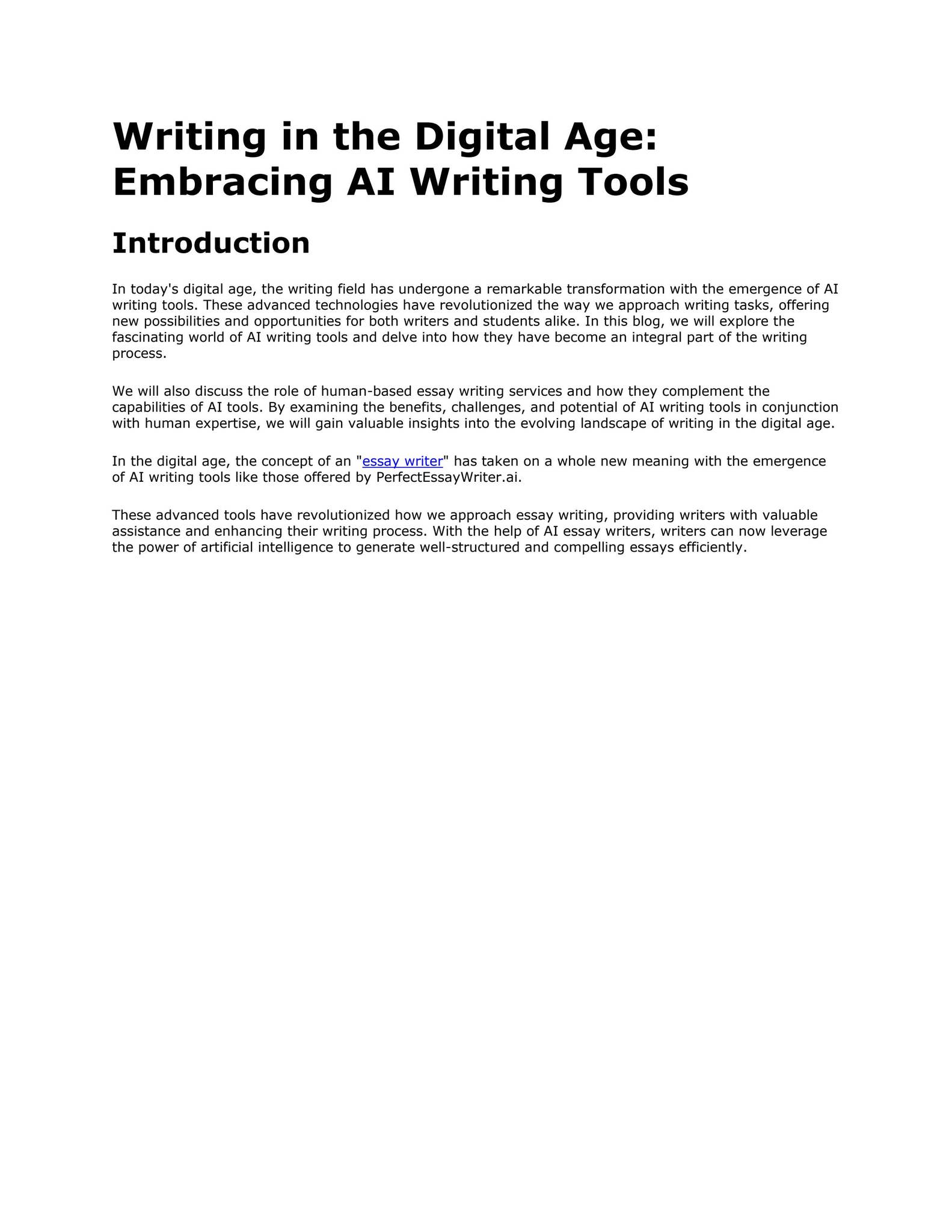 Writing in the Digital Age: Embracing AI Writing Tools by James Daniels ...