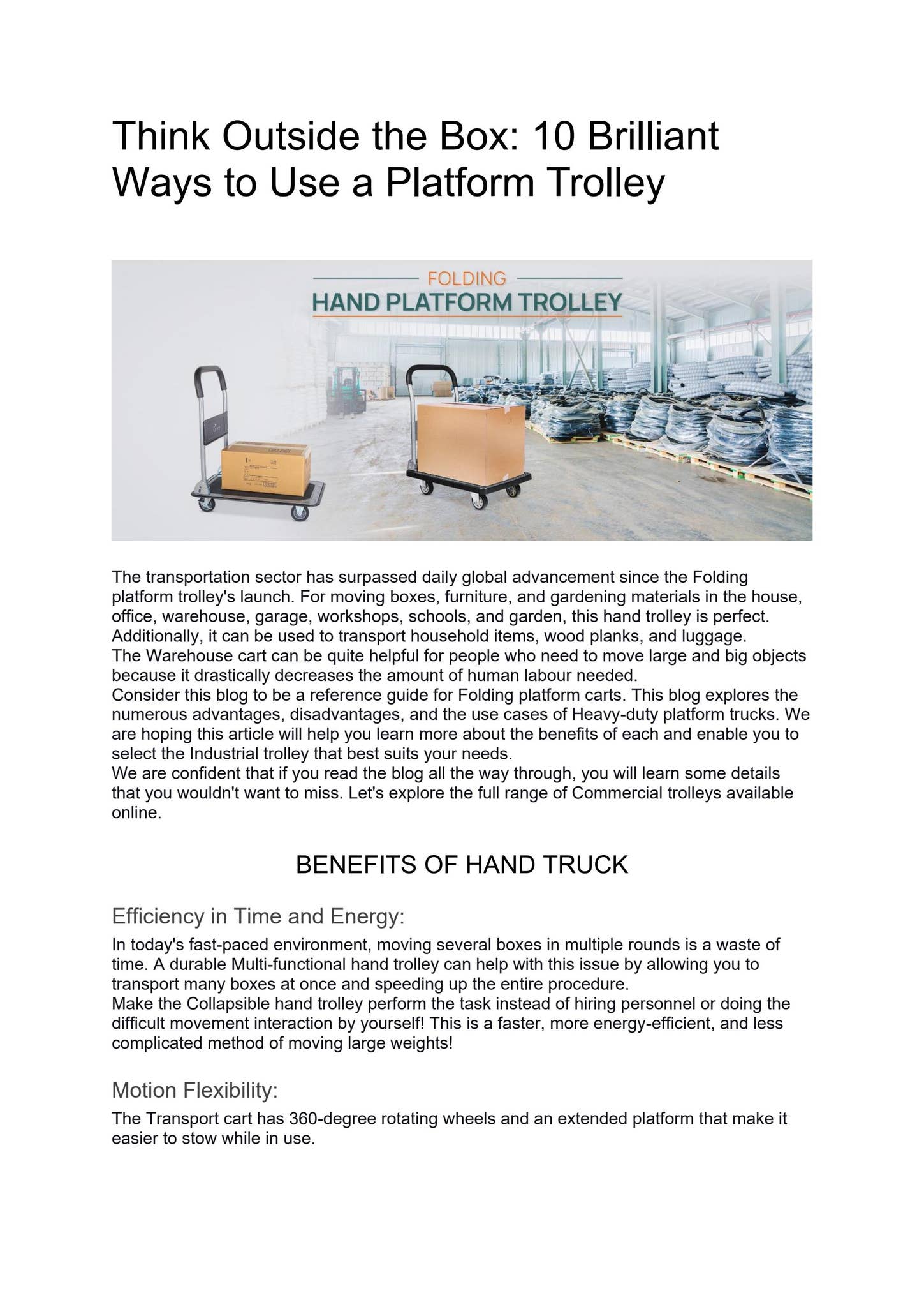 Think Outside the Box: 10 Brillant ways to use a Platform Trolley by ...