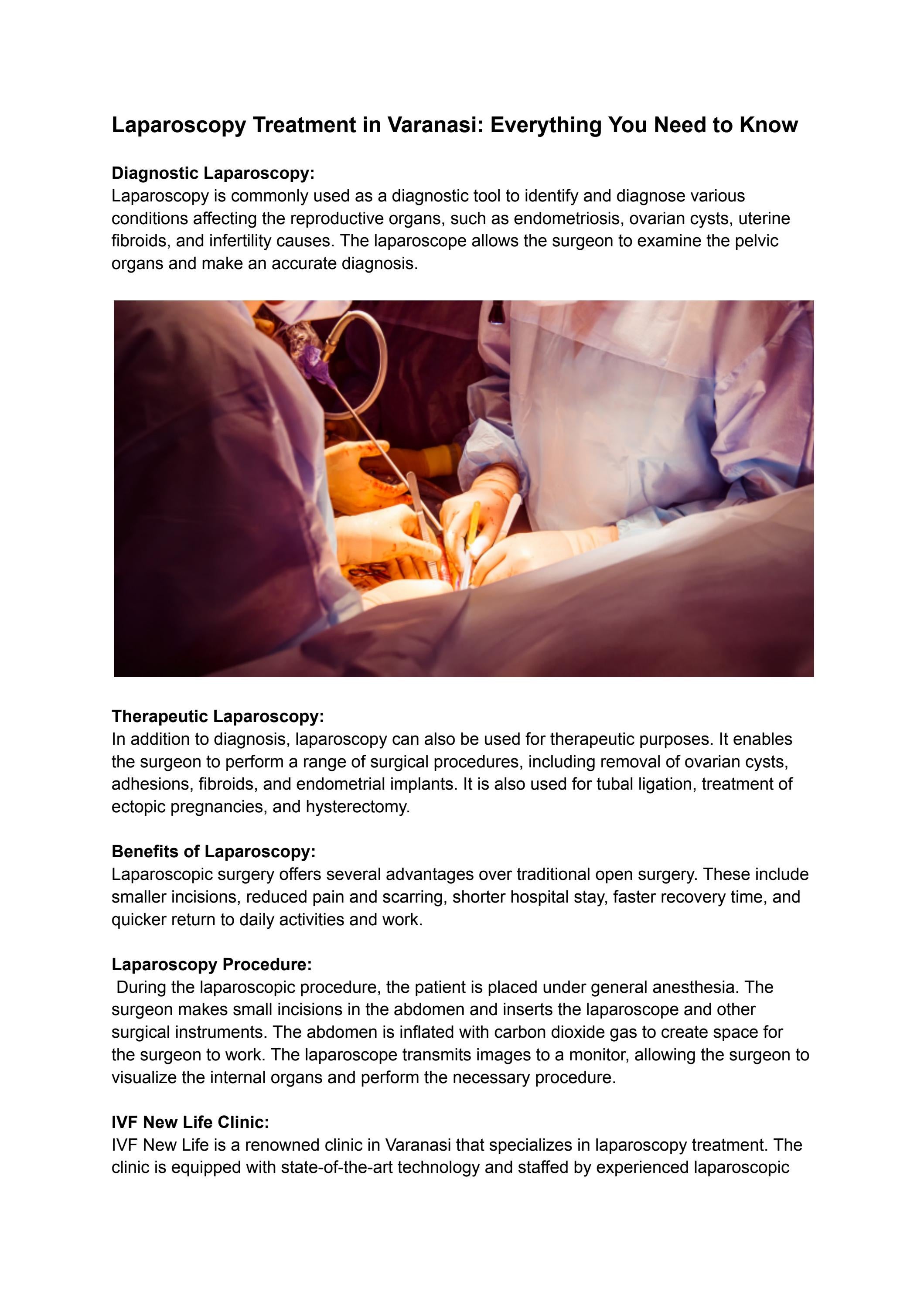 Laparoscopy Treatment in Varanasi: Everything You Need to Know by New Life Hospital - Issuu