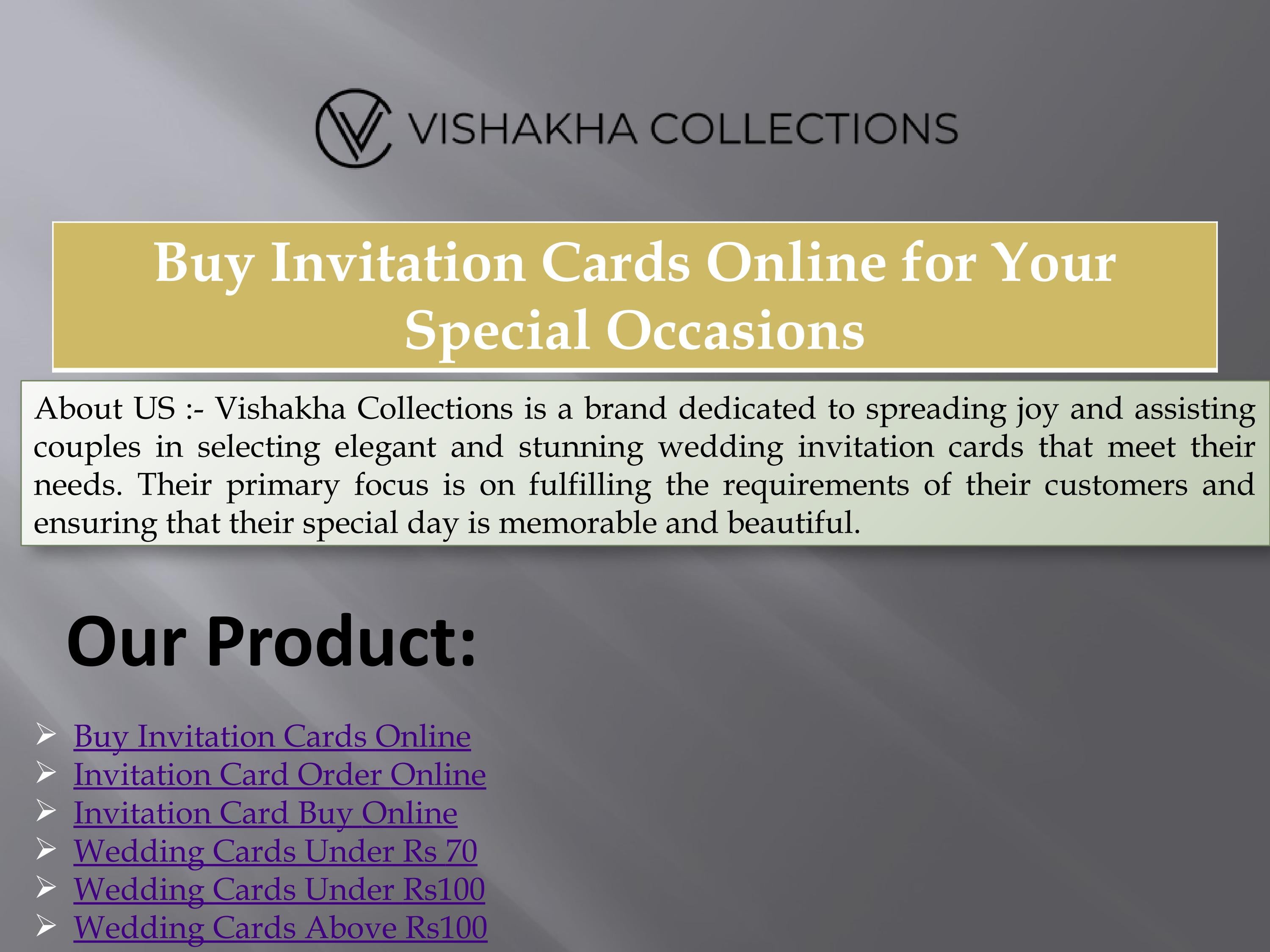 Buy Invitation Cards Online for Your Special Occasions by Vishakha01 ...