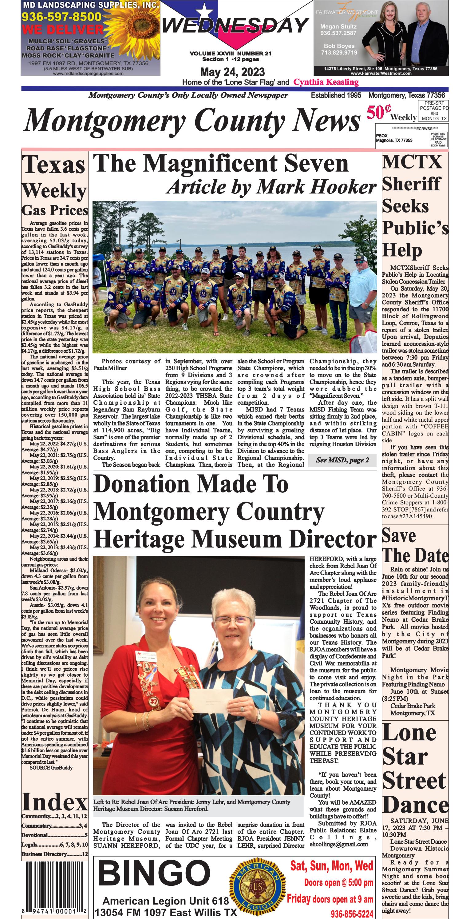 Montgomery County News, May 24, 2023 by Monte West - Issuu