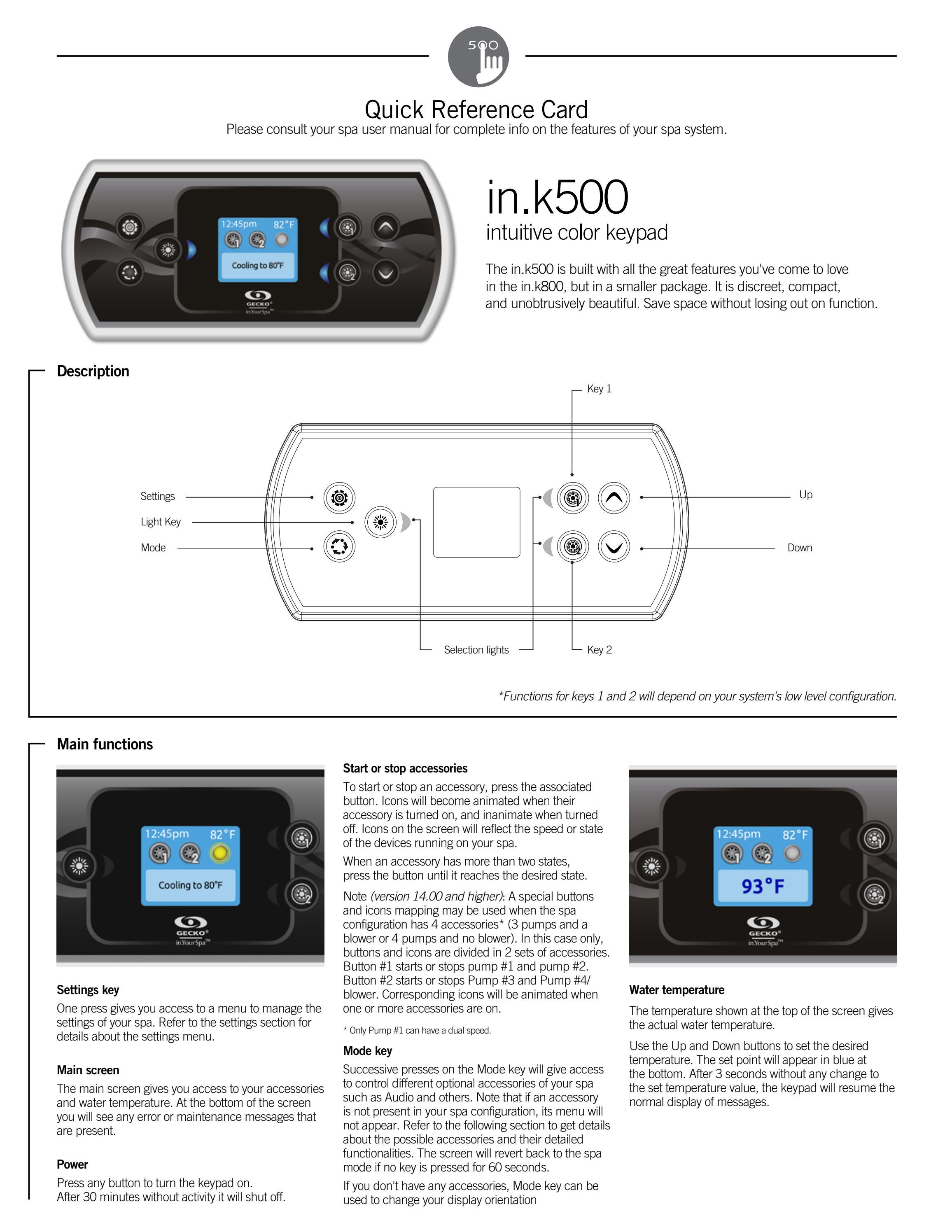 in.k500 color keypad quick reference card by Gecko Marketing - Issuu