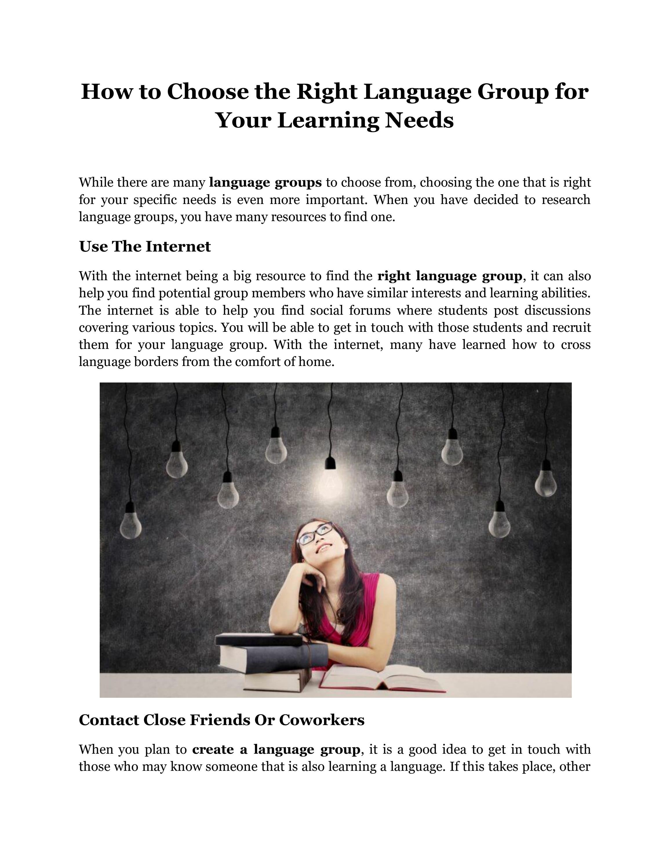 How to Choose the Right Language Group for Your Learning Needs by Explain Learning - Issuu