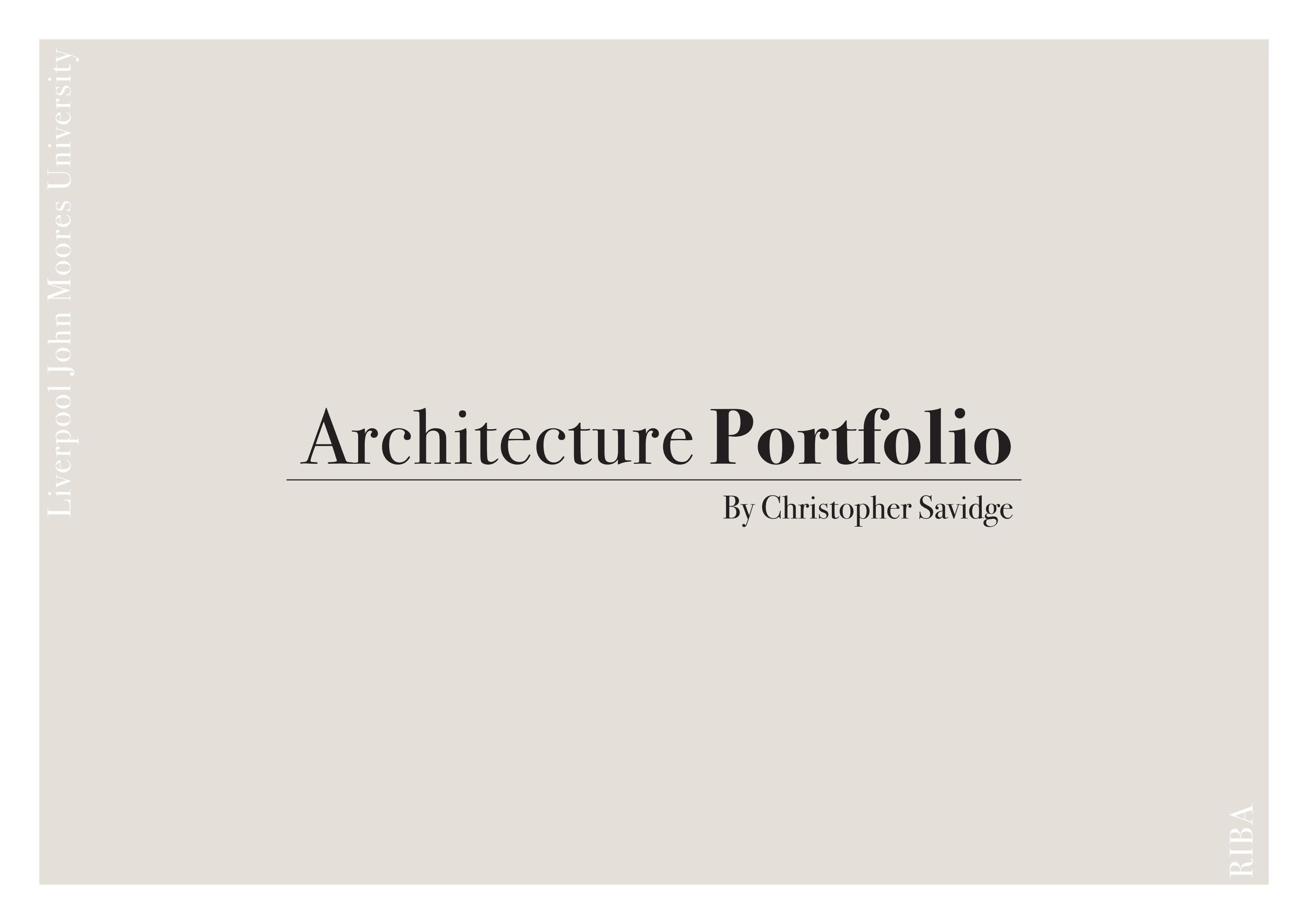 Savidge, Chris by Architecture@LJMU - Issuu