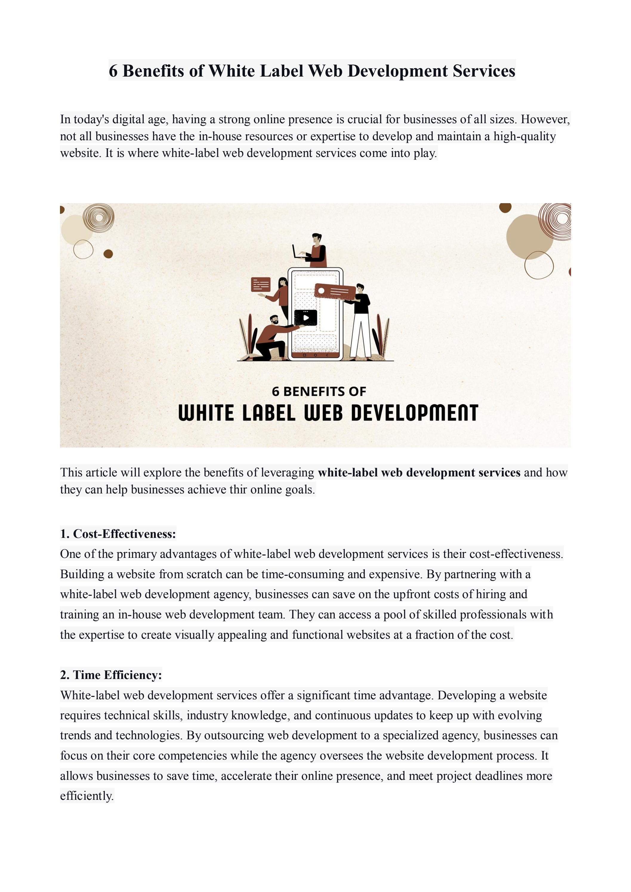 6 Benefits of White Label Web Development Services by WebGarh Solutions ... 6 Benefits of White Label Web Development Services by WebGarh Solutions ...