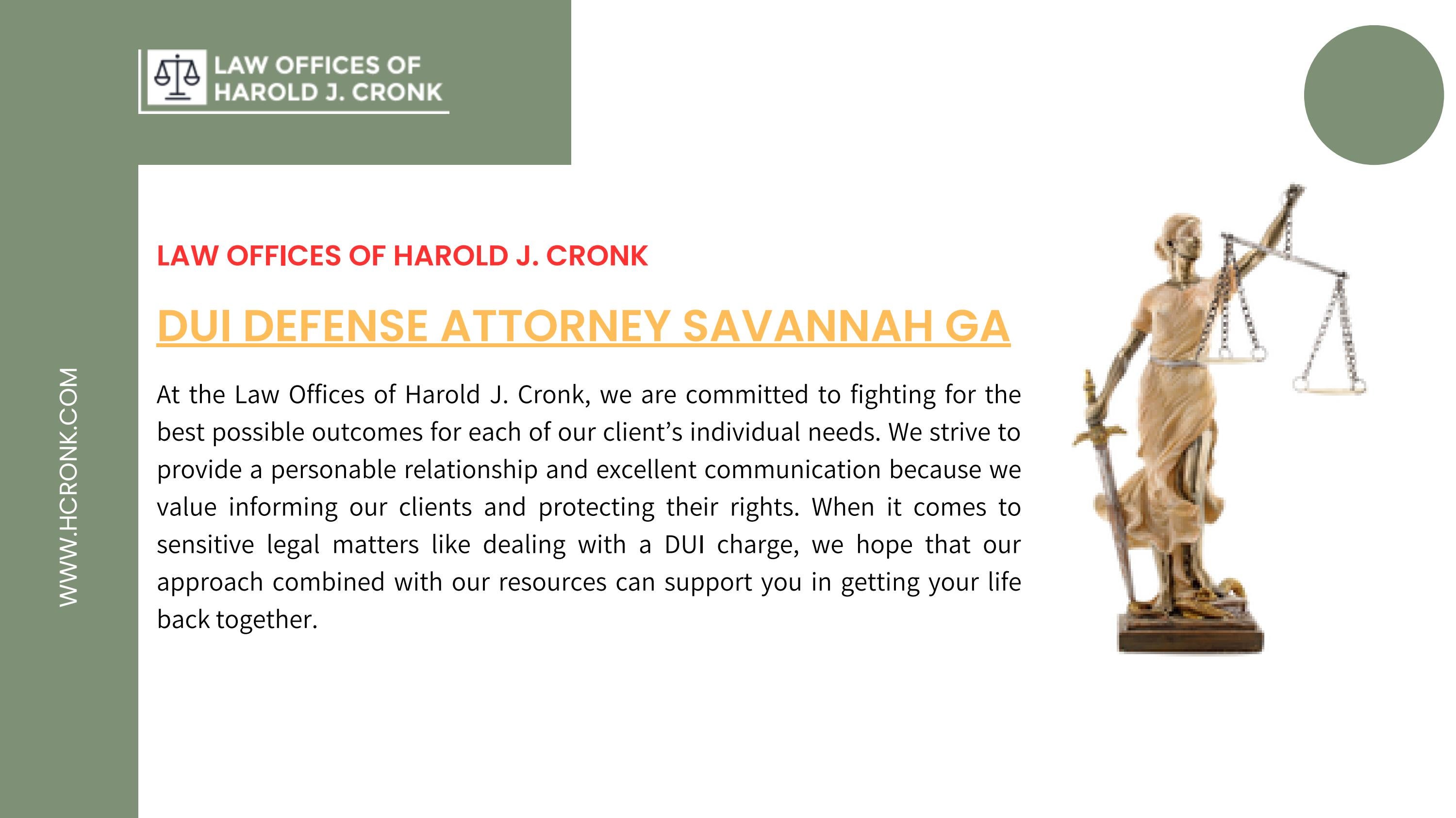 Dui Defense Attorney Savannah Ga by Law Offices of Harold J. Cronk - Issuu