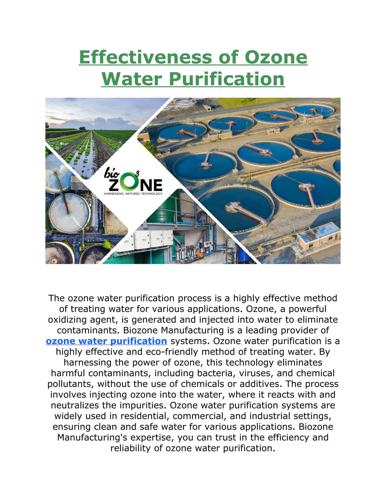 Effectiveness Of Ozone Water Purification by Biozone Manufacturing - Issuu