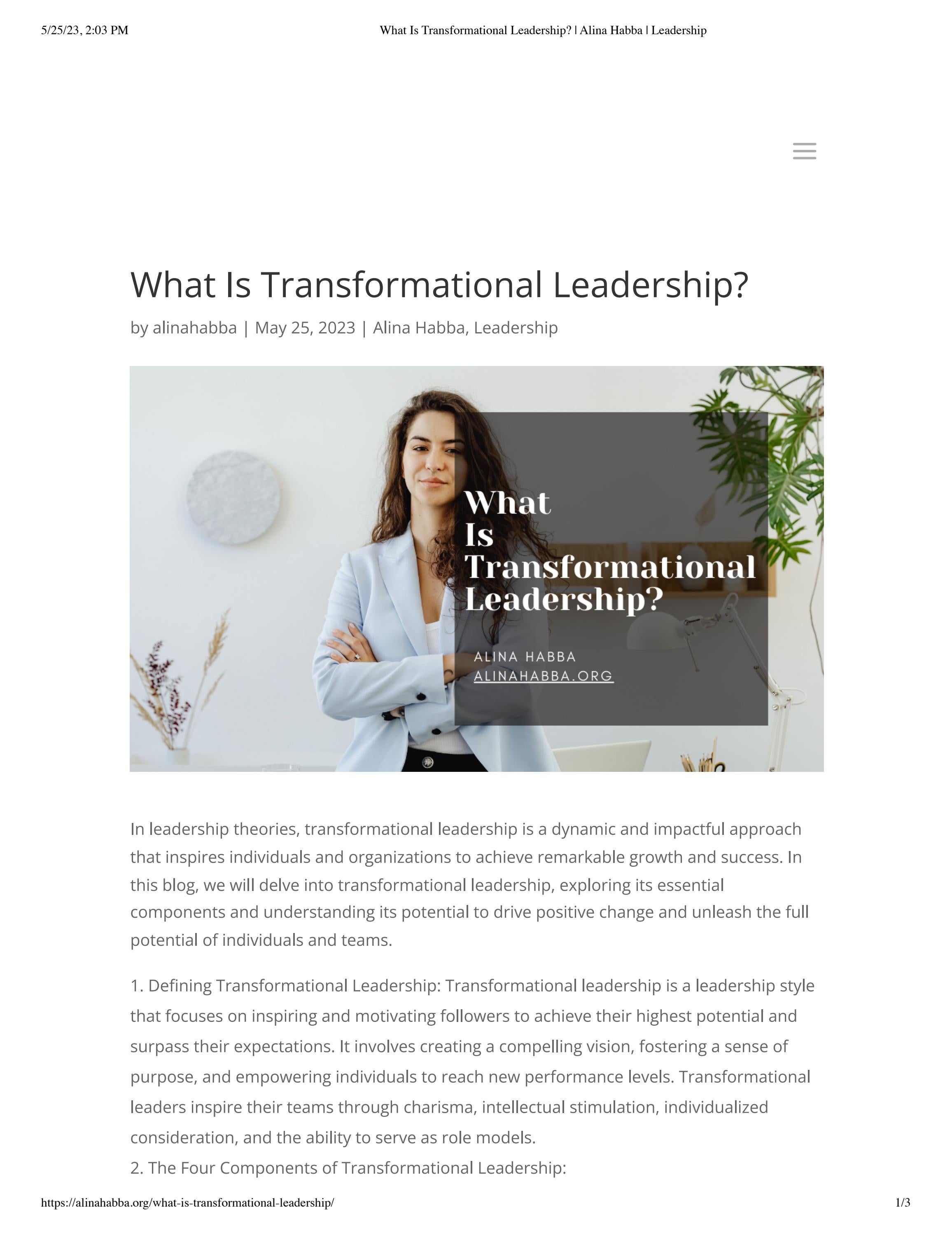 What Is Transformational Leadership? by Alina Habba - Issuu