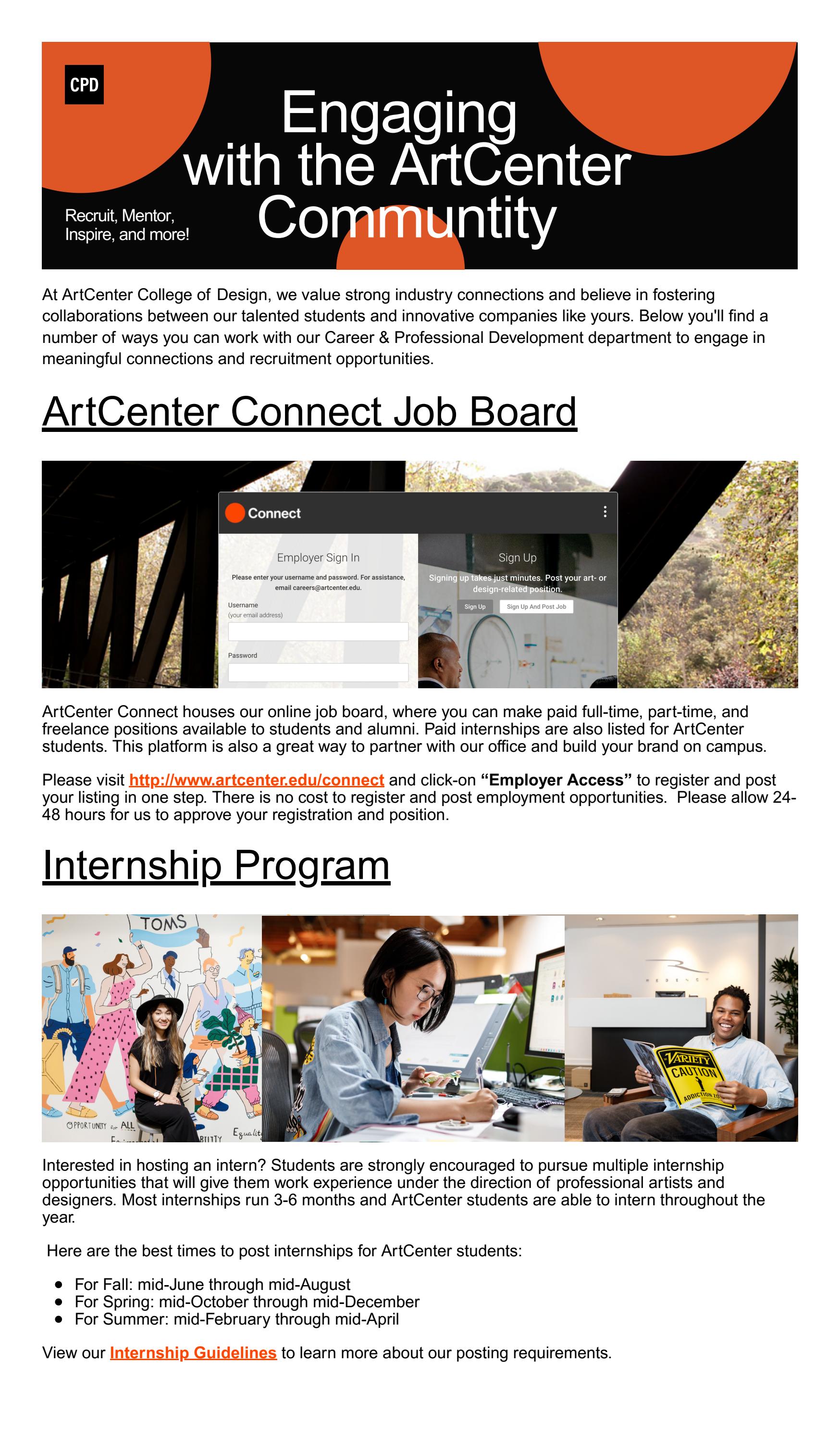 Employer Engagement Overview - ArtCenter CPD by ...