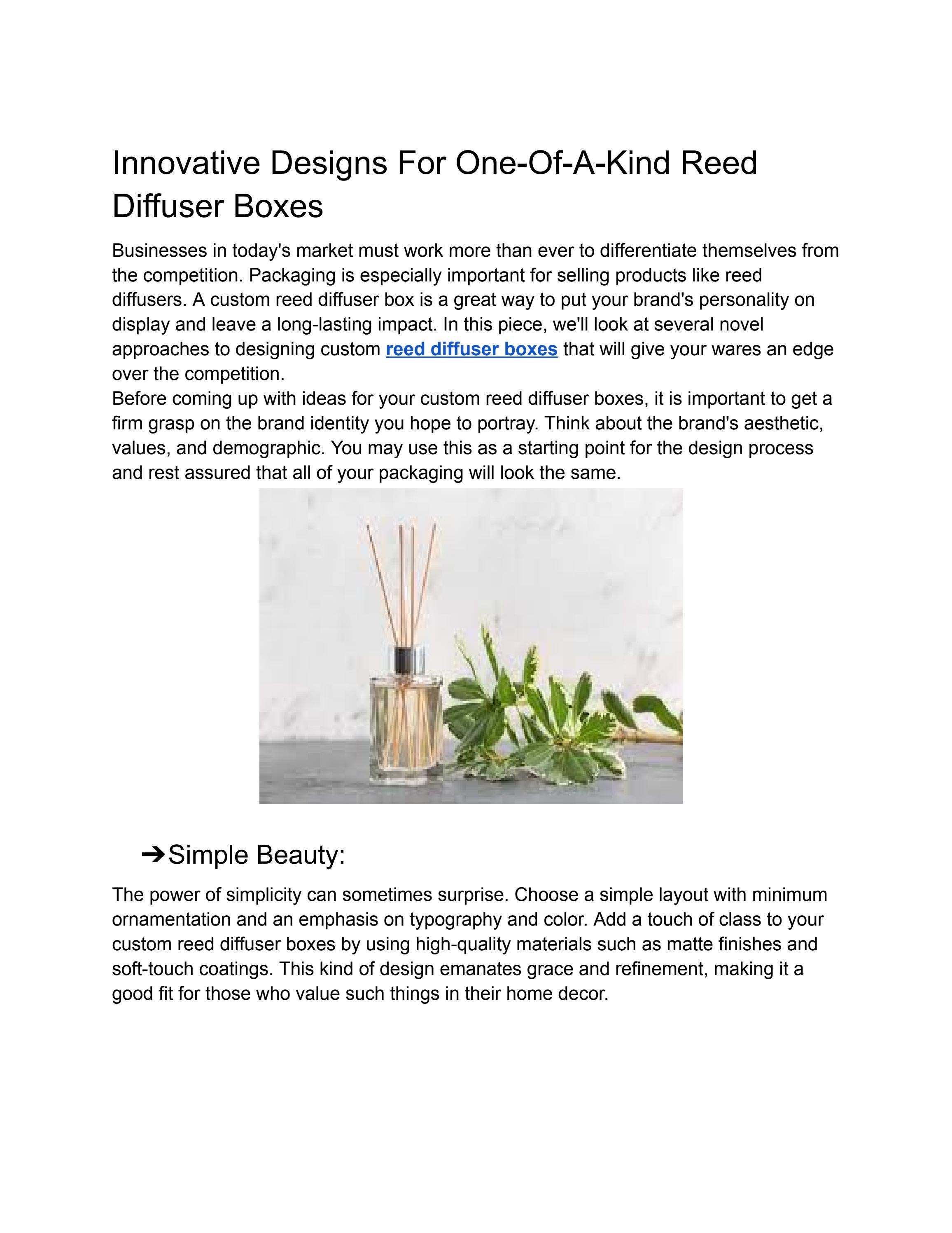 Innovative Designs For One-Of-A-Kind Reed Diffuser Boxes by benjack - Issuu