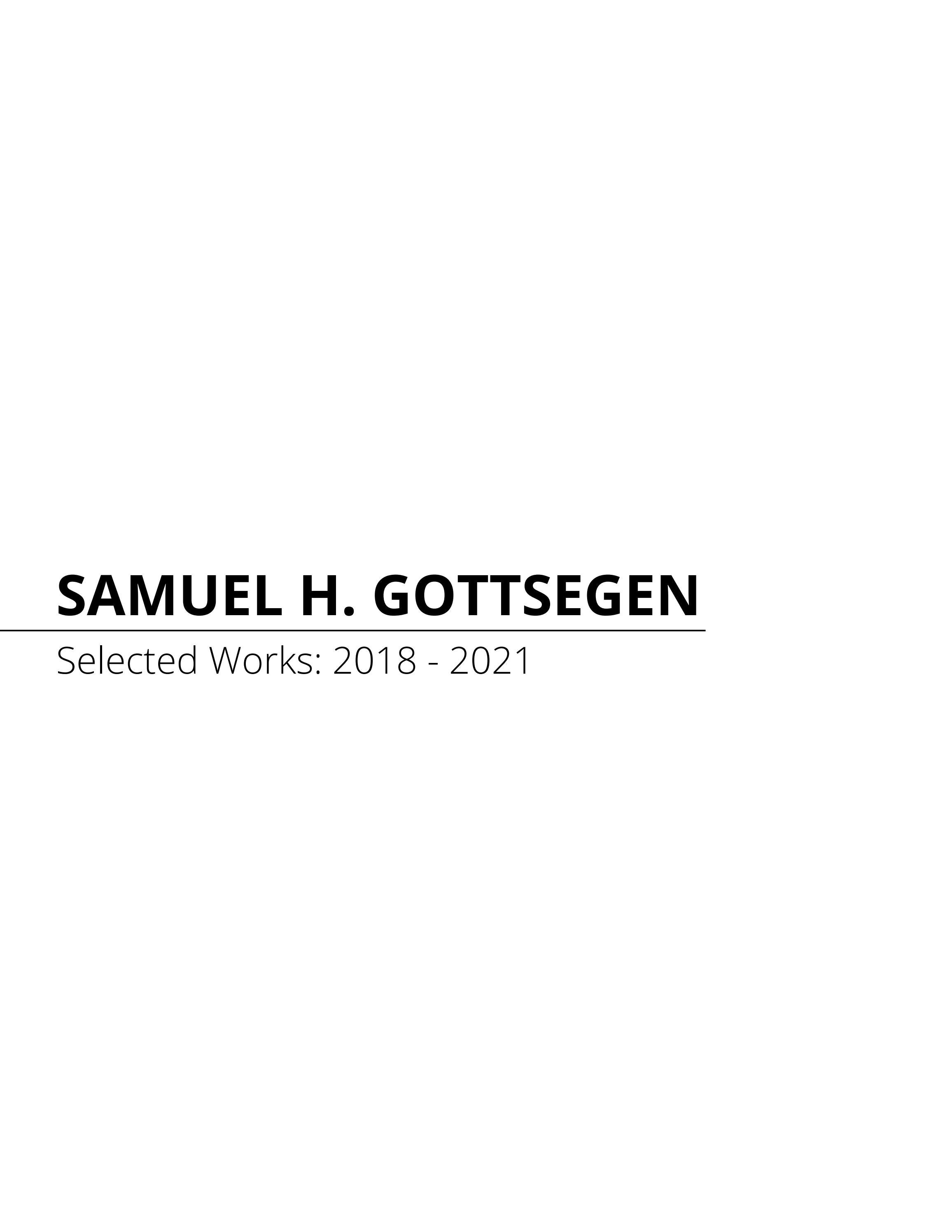 PORTFOLIO - Samuel Gottsegen by Sam Gottsegen - Issuu
