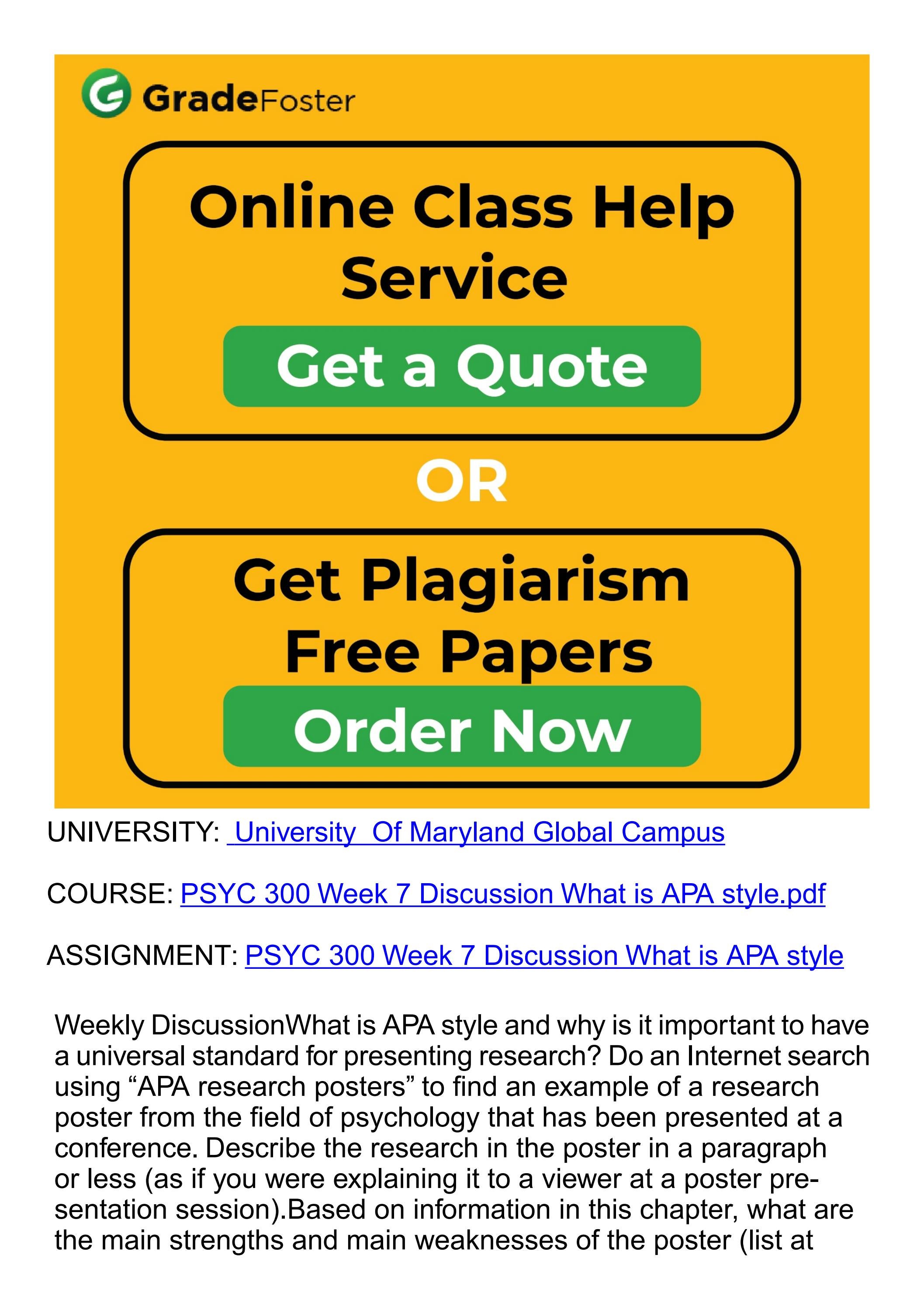 Apa Classroom Poster