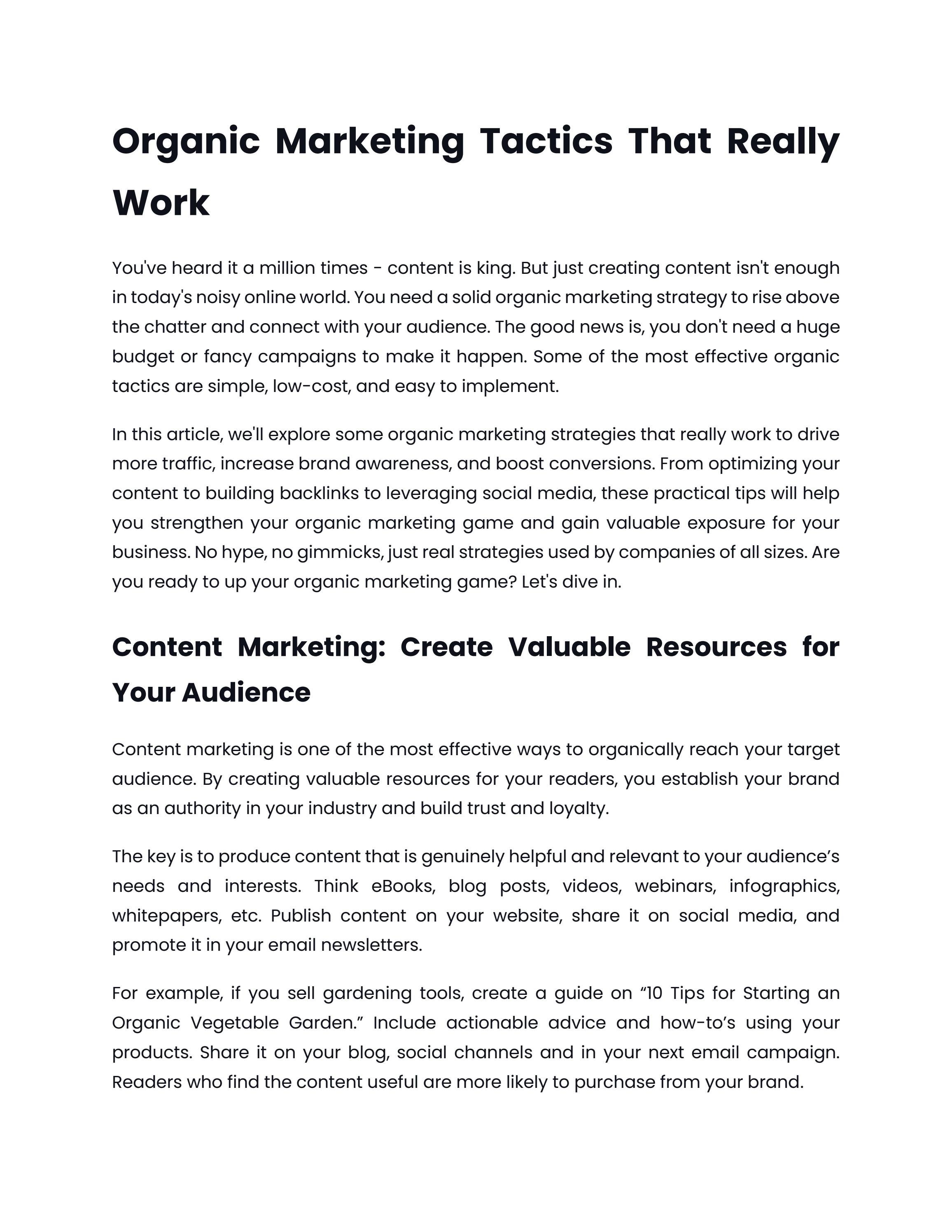 Organic Marketing Tactics That Really Work by jason rany - Issuu