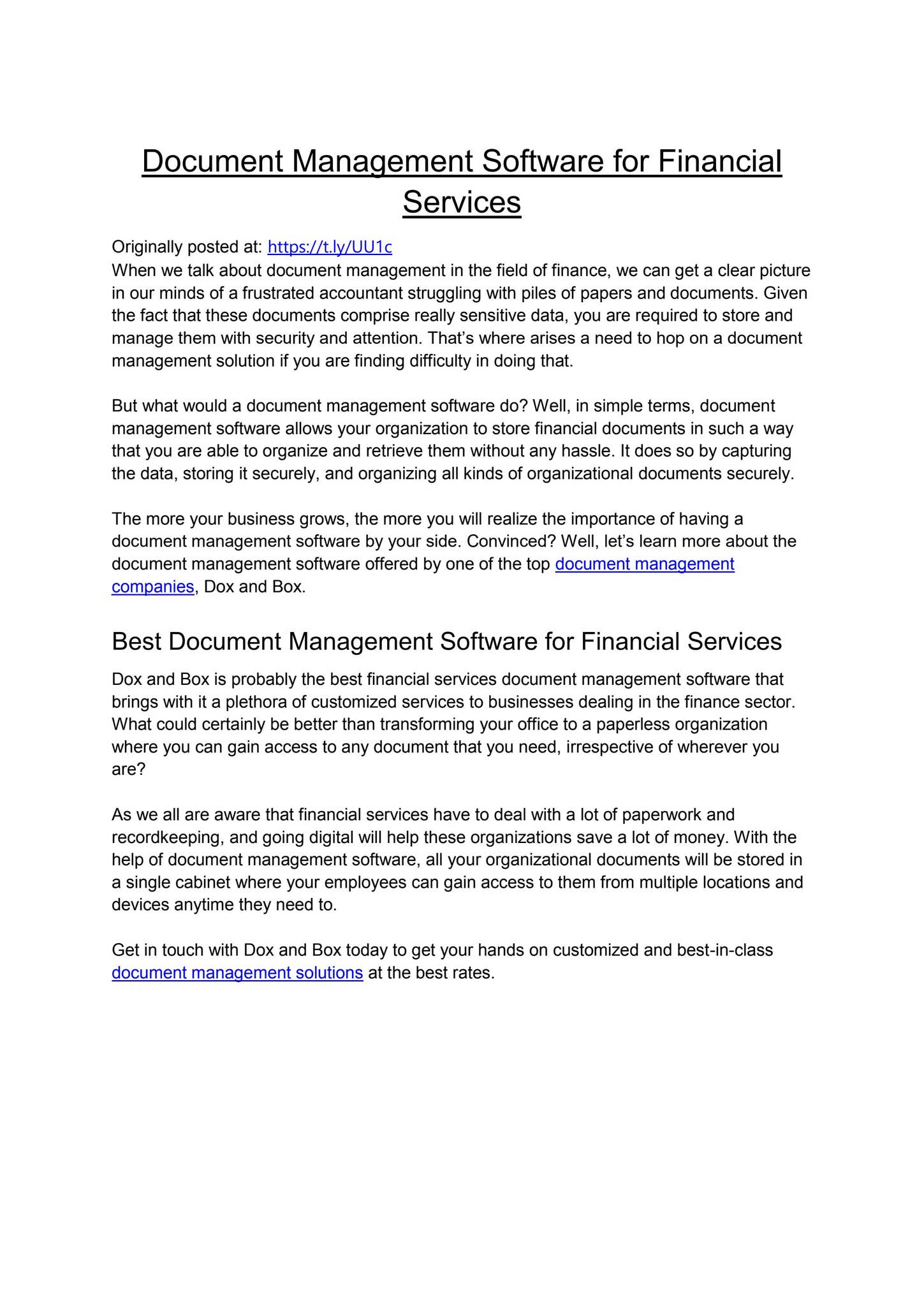 Document Management Software for Financial Services by Dox and Box - Issuu