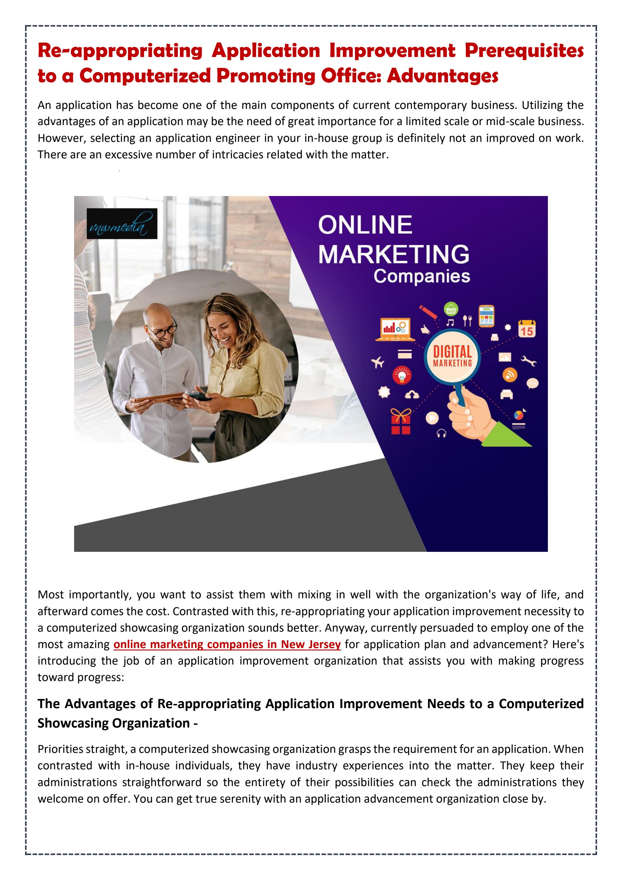 Re-appropriating Application Improvement Prerequisites to a ...