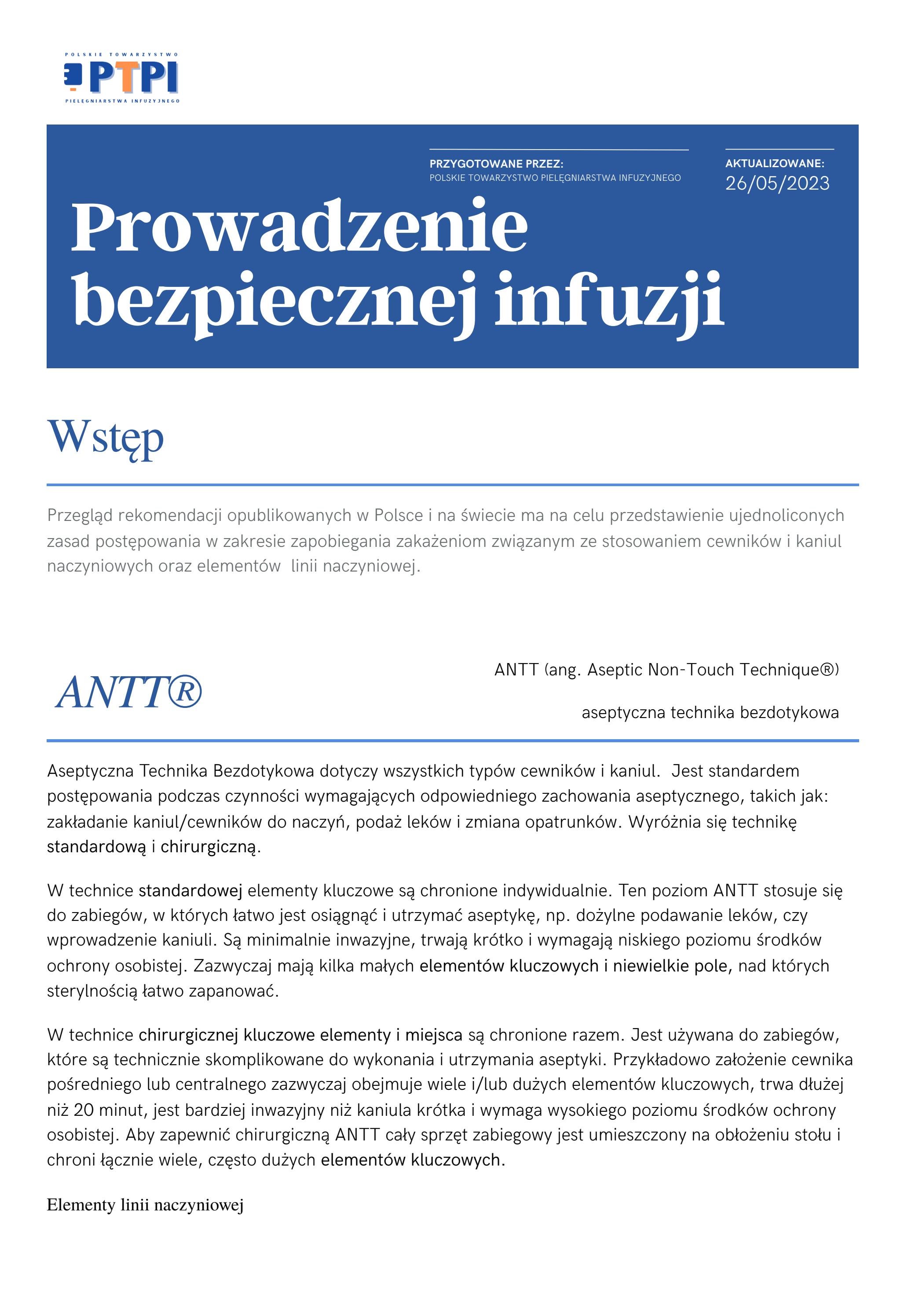 PTPI: Przegląd rekomendacji i standardów prowadzenia bezpiecznej ...
