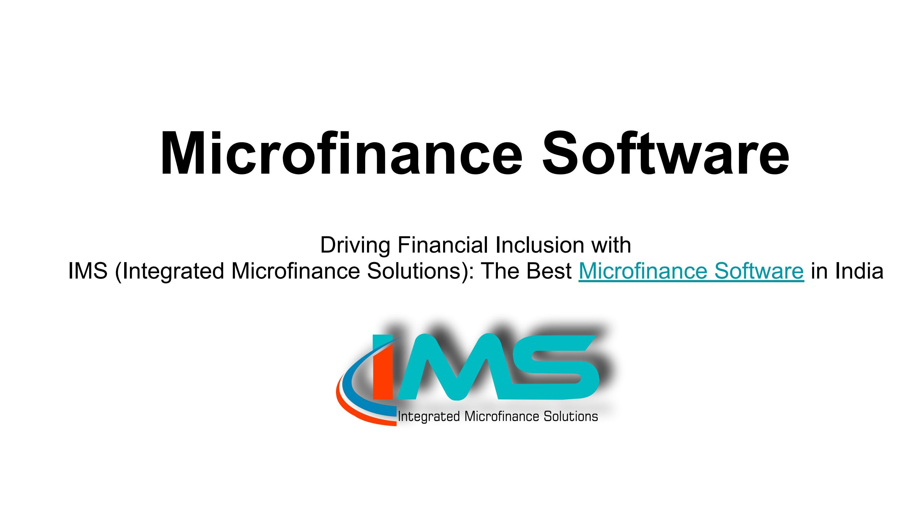 Best Microfinance Software - IMS by Vexil Infotech by ...