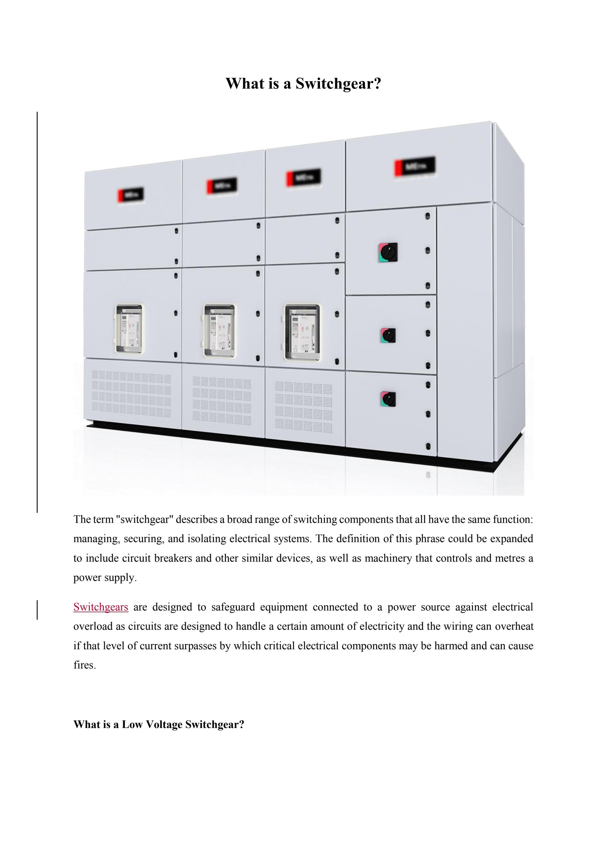 What is a Switchgear? by Shivansh6565 - Issuu