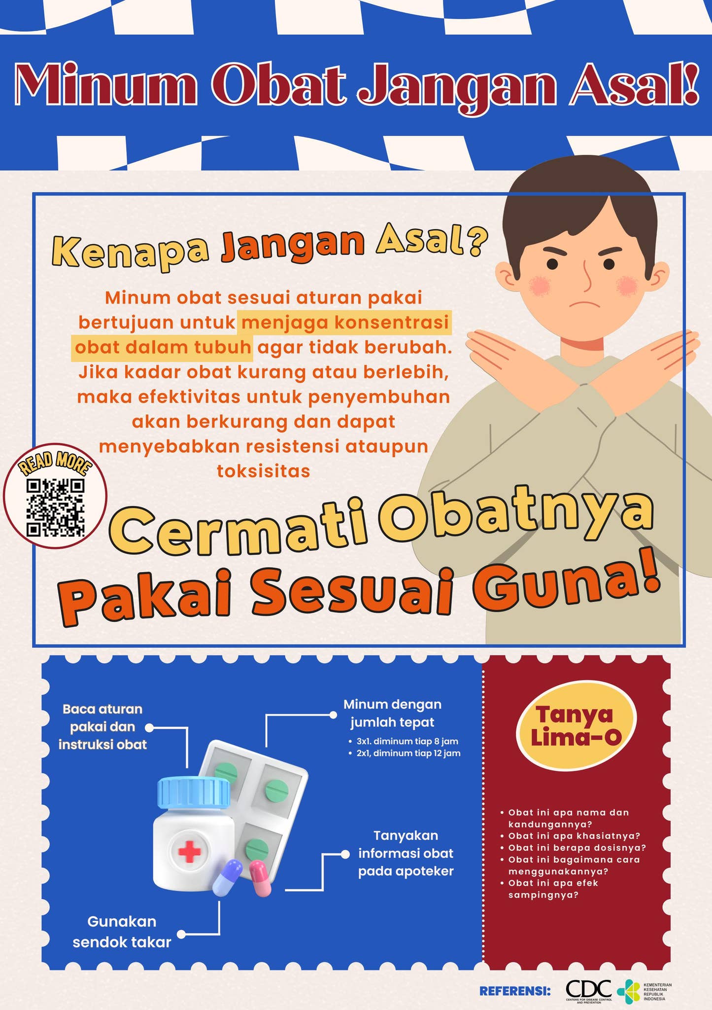 Poster Edukasi Farmasi: Minum Obat Jangan Asal! Cermati Obatnya, Pakai ...