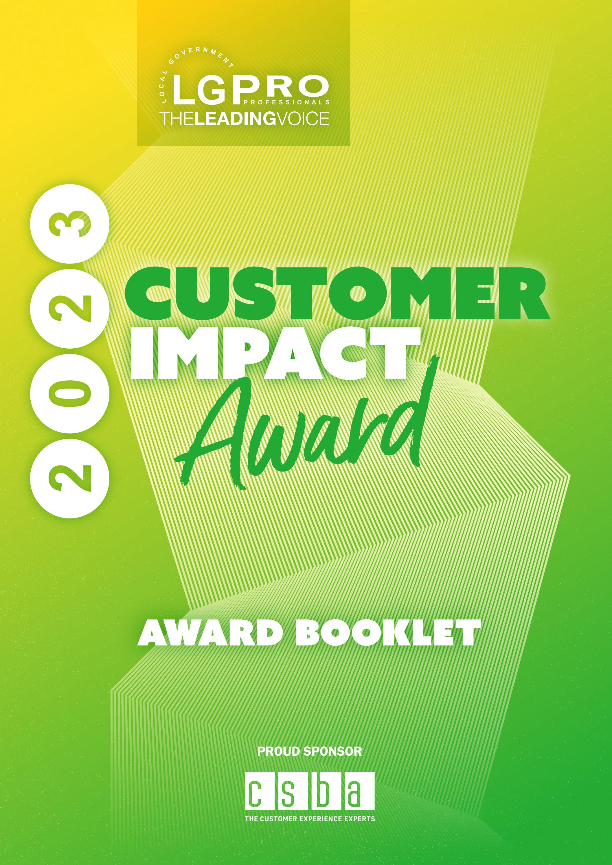 2023 Customer Impact Award - Award Booklet by LGPro VIC - Issuu