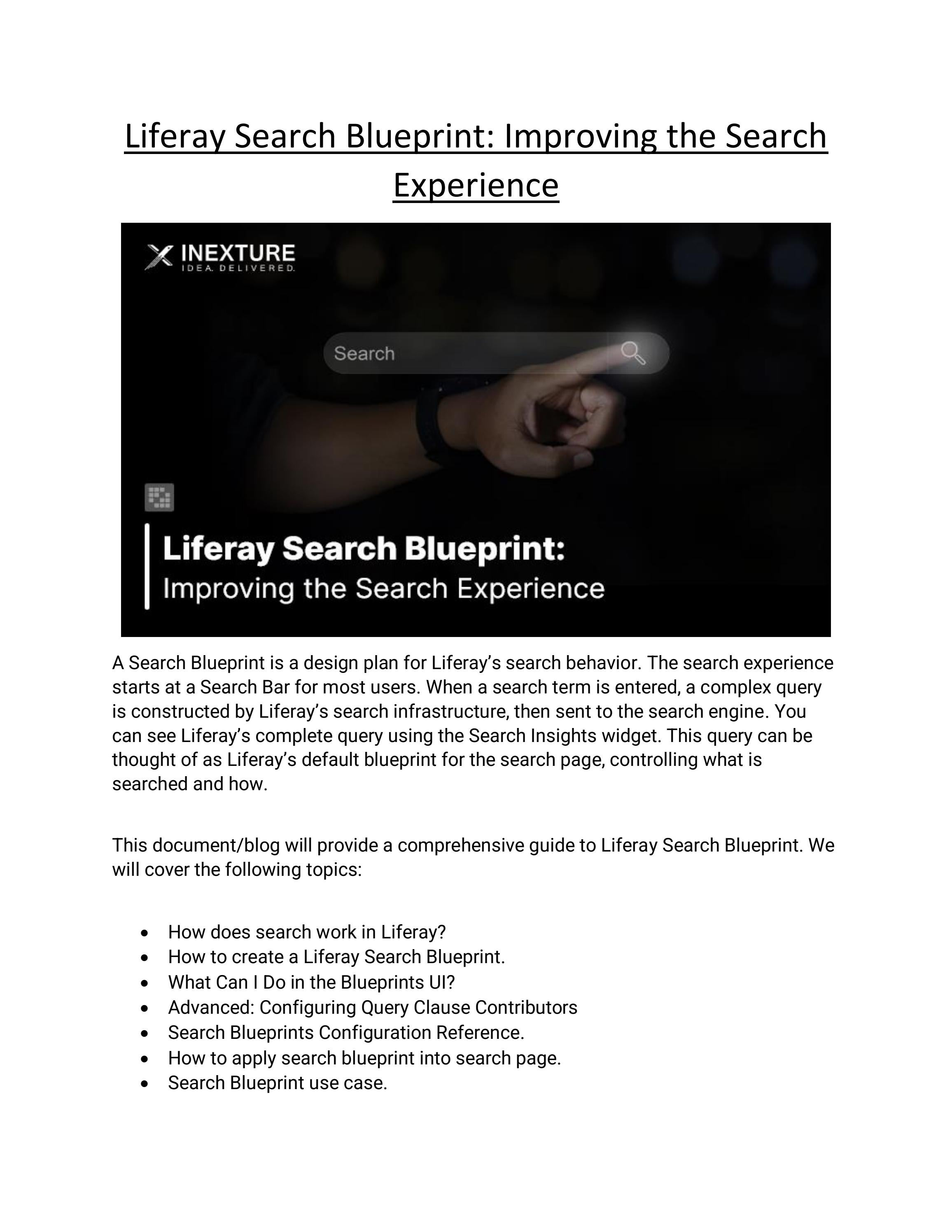 Liferay Search Blueprint: Improving the Search Experience by INEXTURE Solutions - Issuu