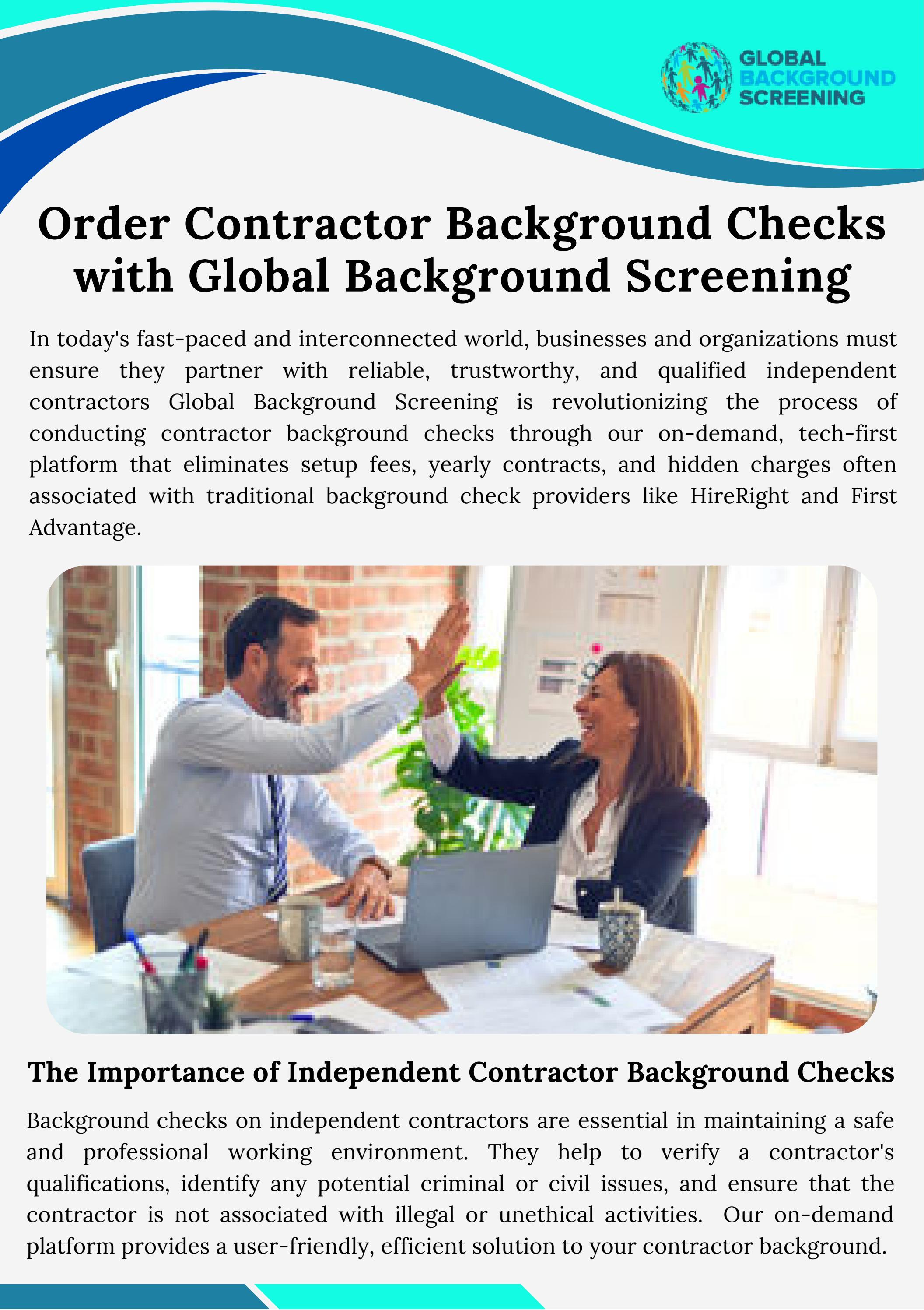 Order Contractor Background Checks with Global Background Screening by ...