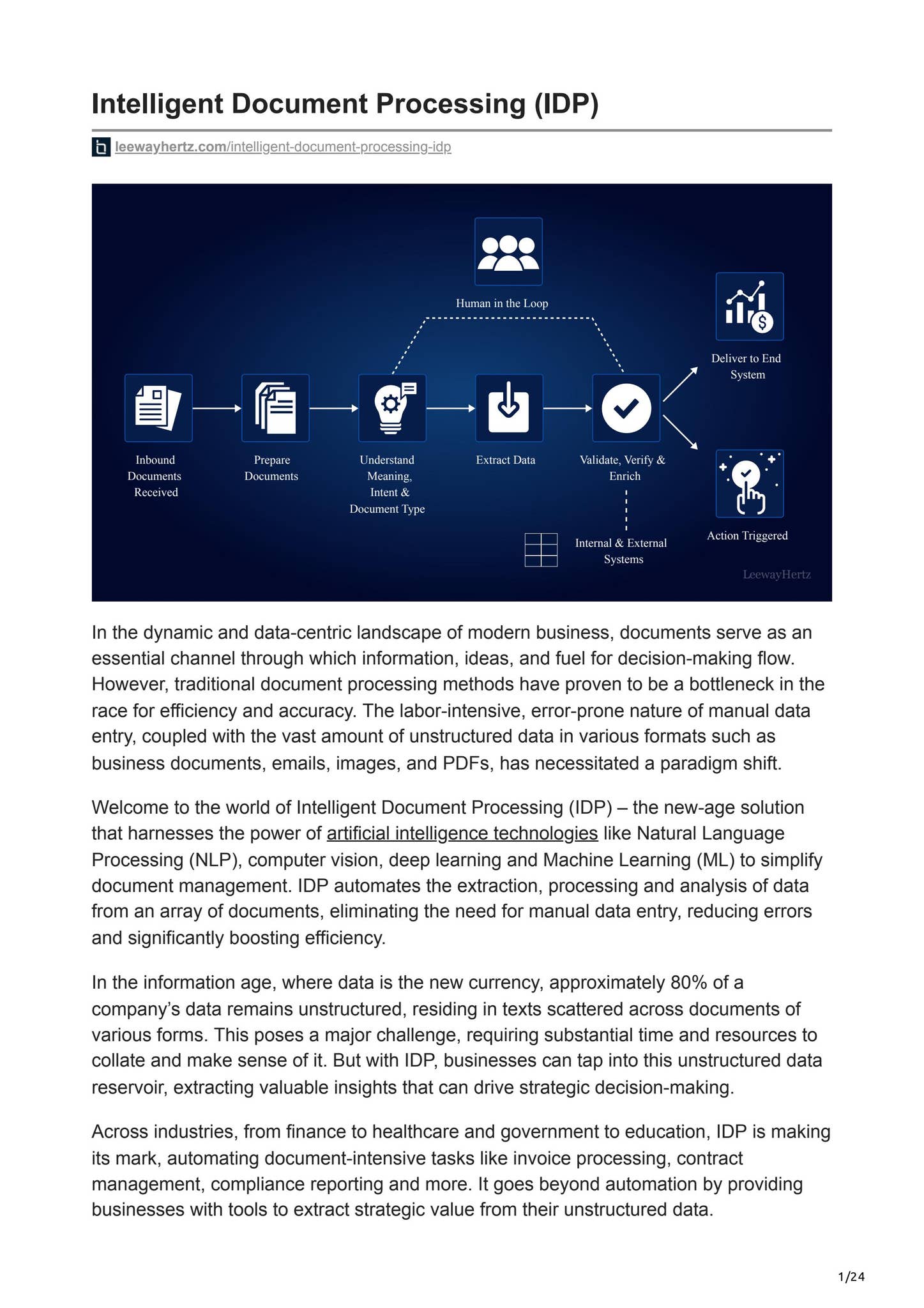 STREAMLINING DOCUMENT WORKFLOWS: THE POWER OF INTELLIGENT DOCUMENT PROCESSING (IDP) by ...