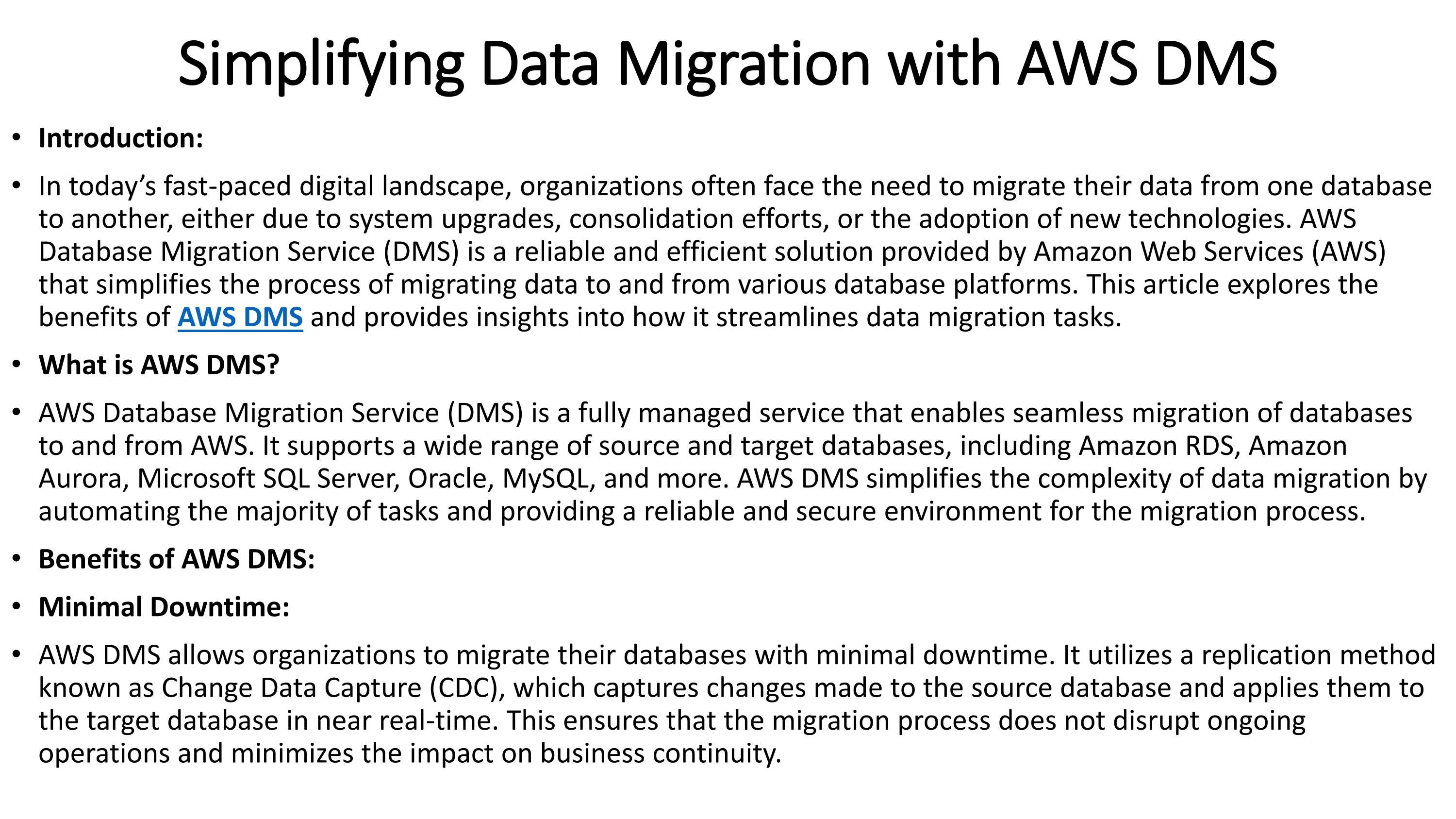 Aws Dms By Shawngarcia2 Issuu 
