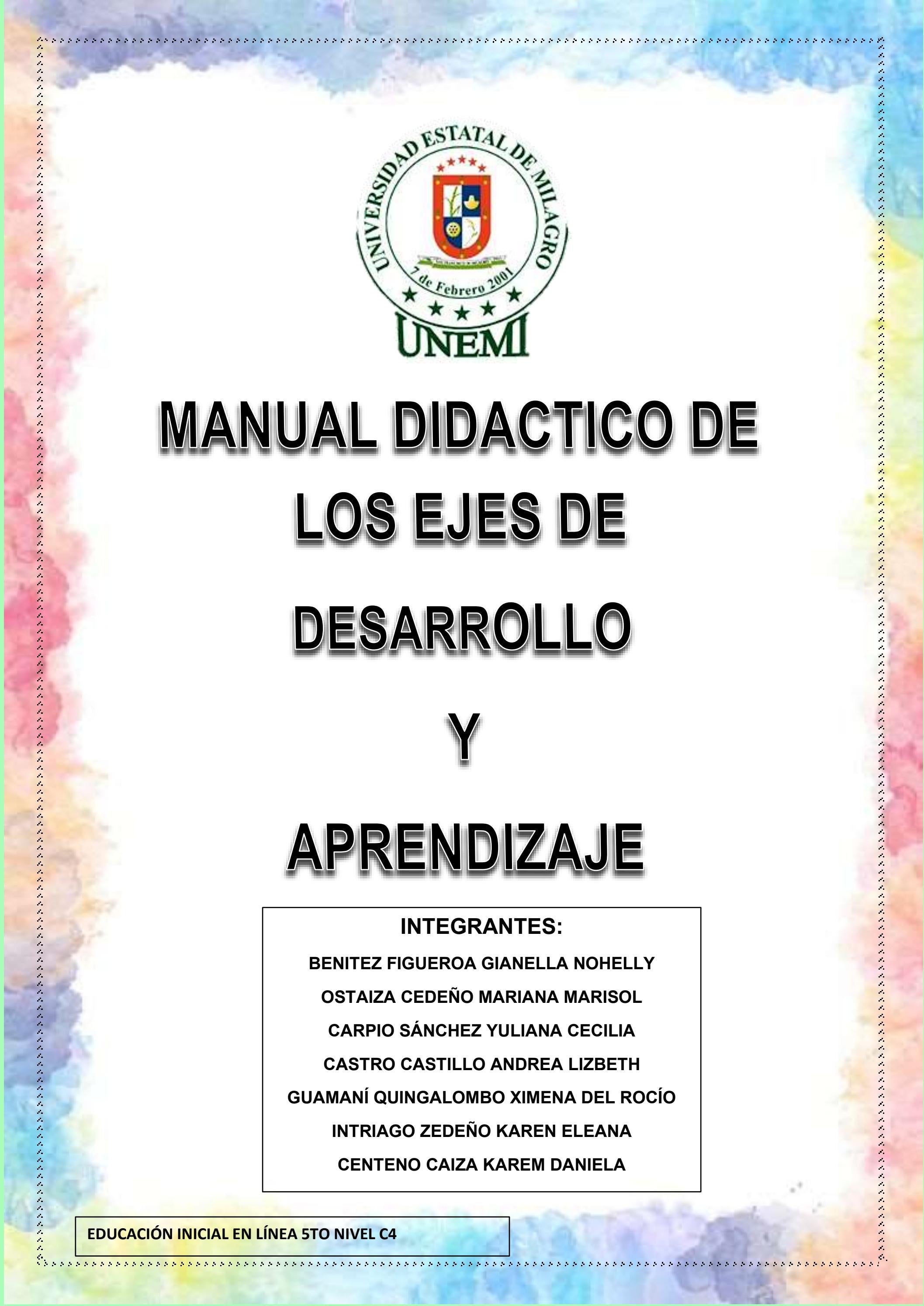 EJES CURRICULARES DEL CURRICULO DE EDUCACIÓN INICIAL. by MARIANA ...