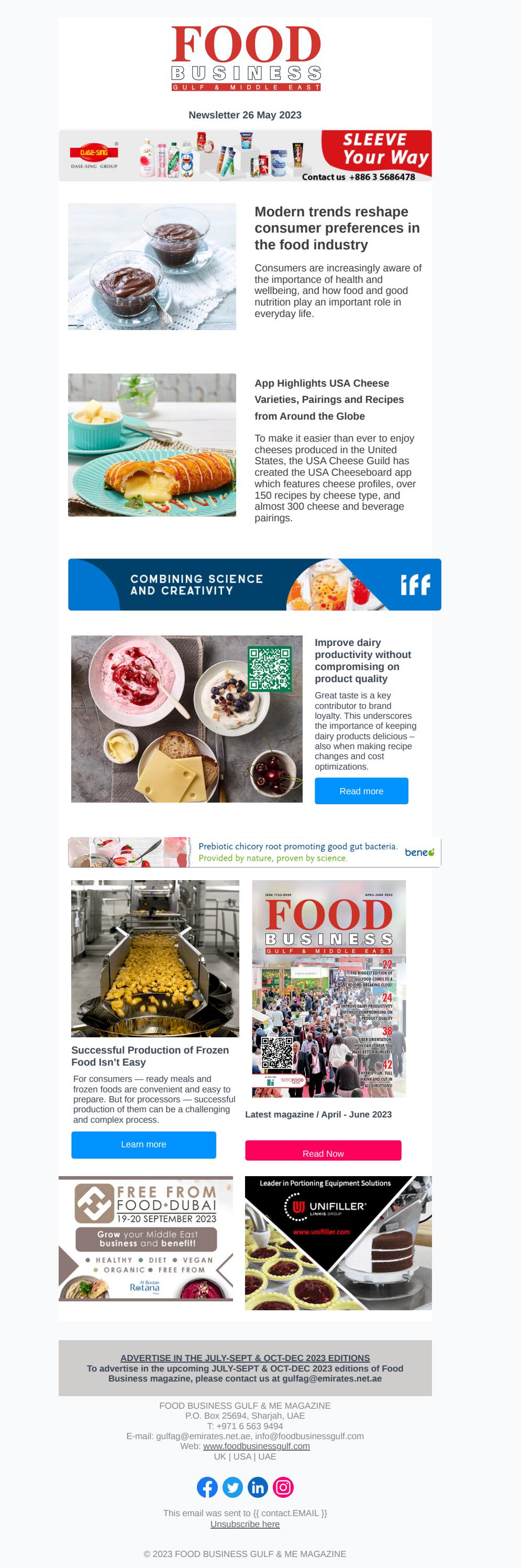 Food Newsletter by Food Business/ Gulf Agriculture/ Livestock & Poultry ...
