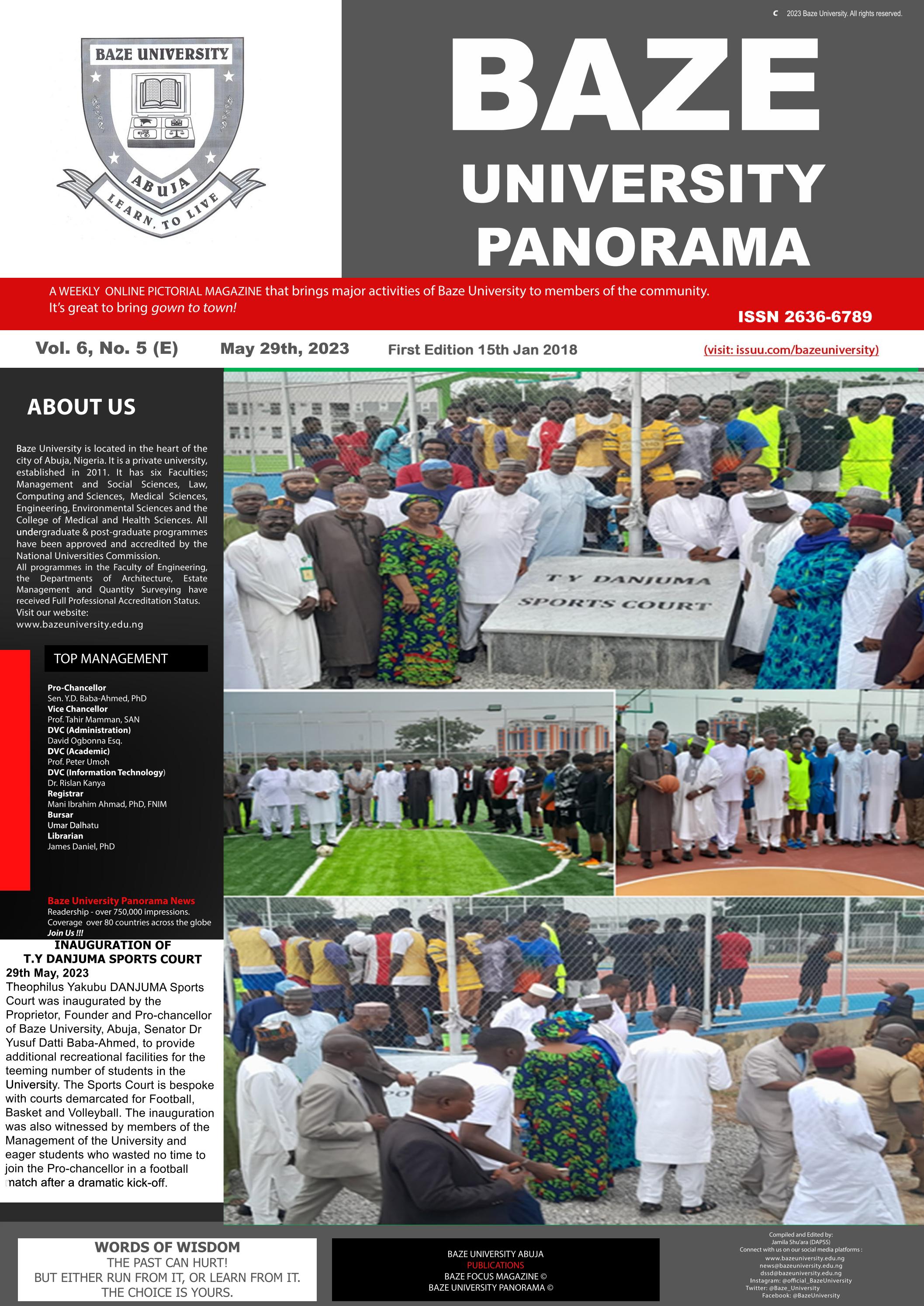 BAZE UNIVERSITY PANORAMA NEWS (29th May 2023) by Baze University - Issuu