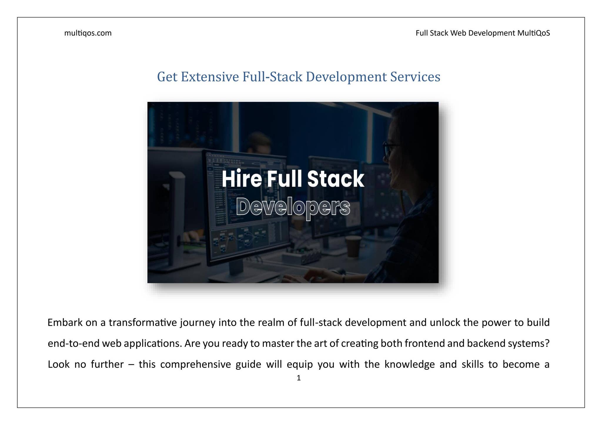 Full Stack Development by MultiQoS Tech - Issuu
