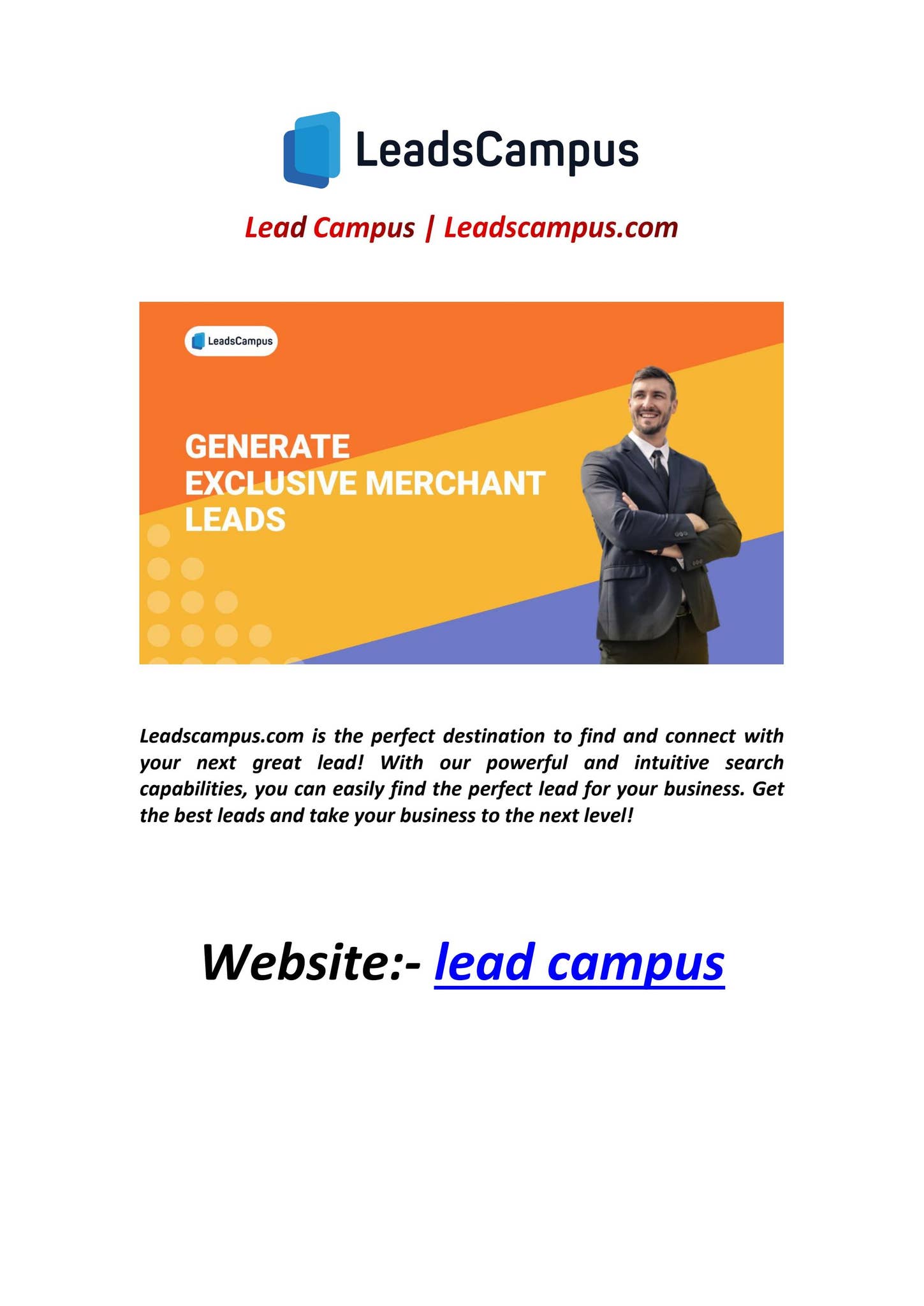 Lead Campus | Leadscampus.com by Leadscampus LLC - Issuu
