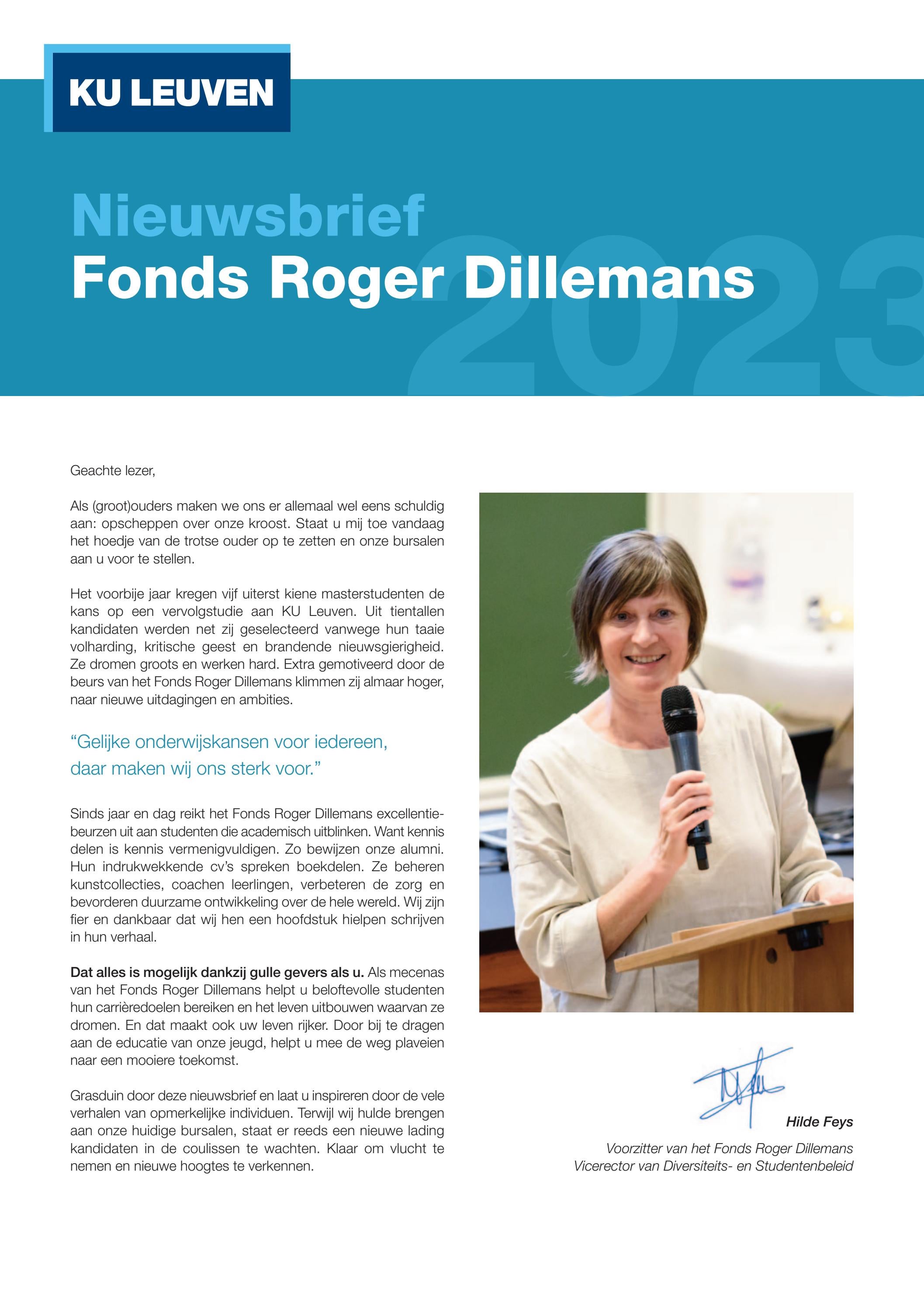 Fonds Roger Dillemans - Nieuwsbrief 2023 by KULeuven_publications - Issuu