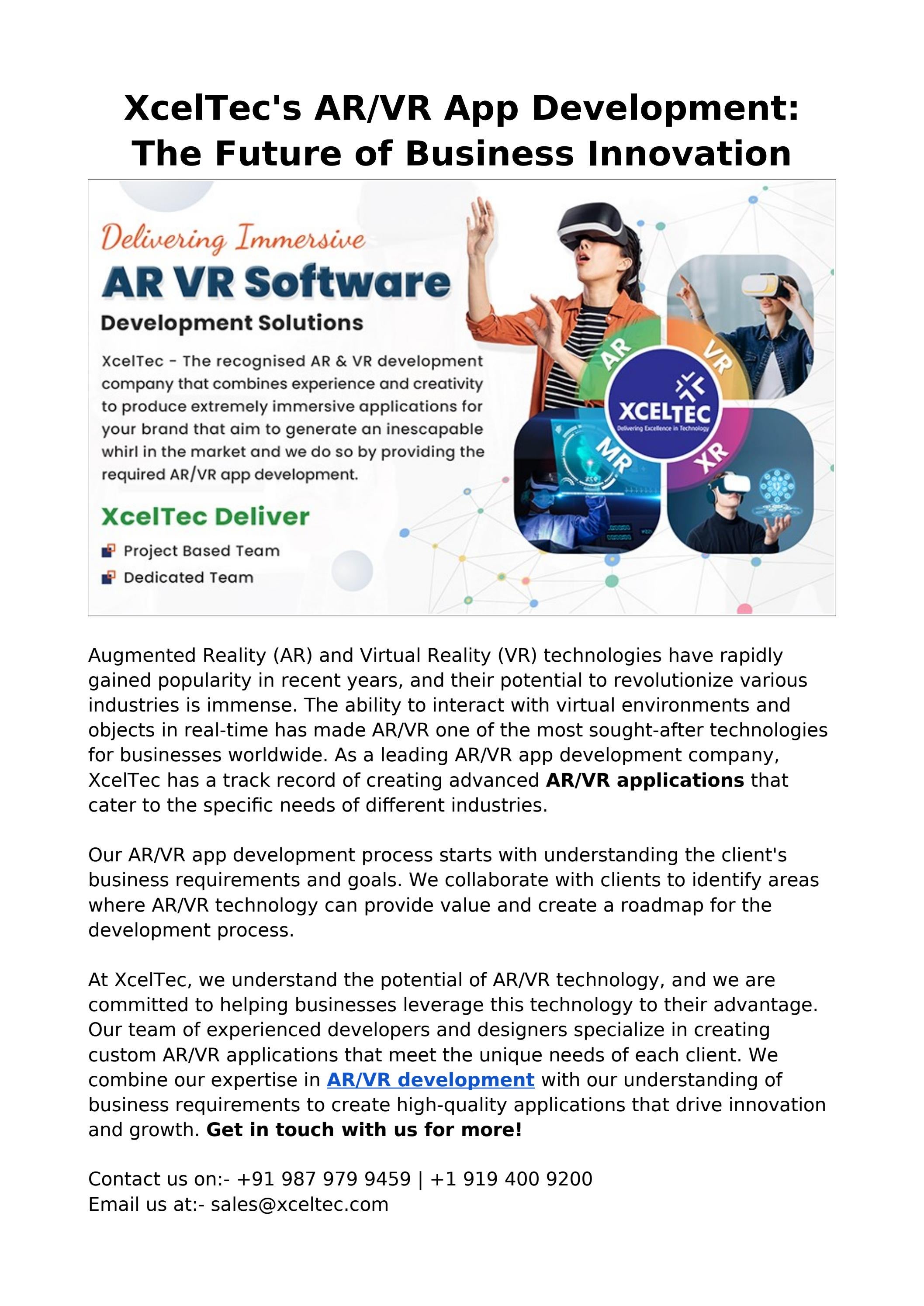 My first document by XcelTec Interactive Private Limited - Issuu