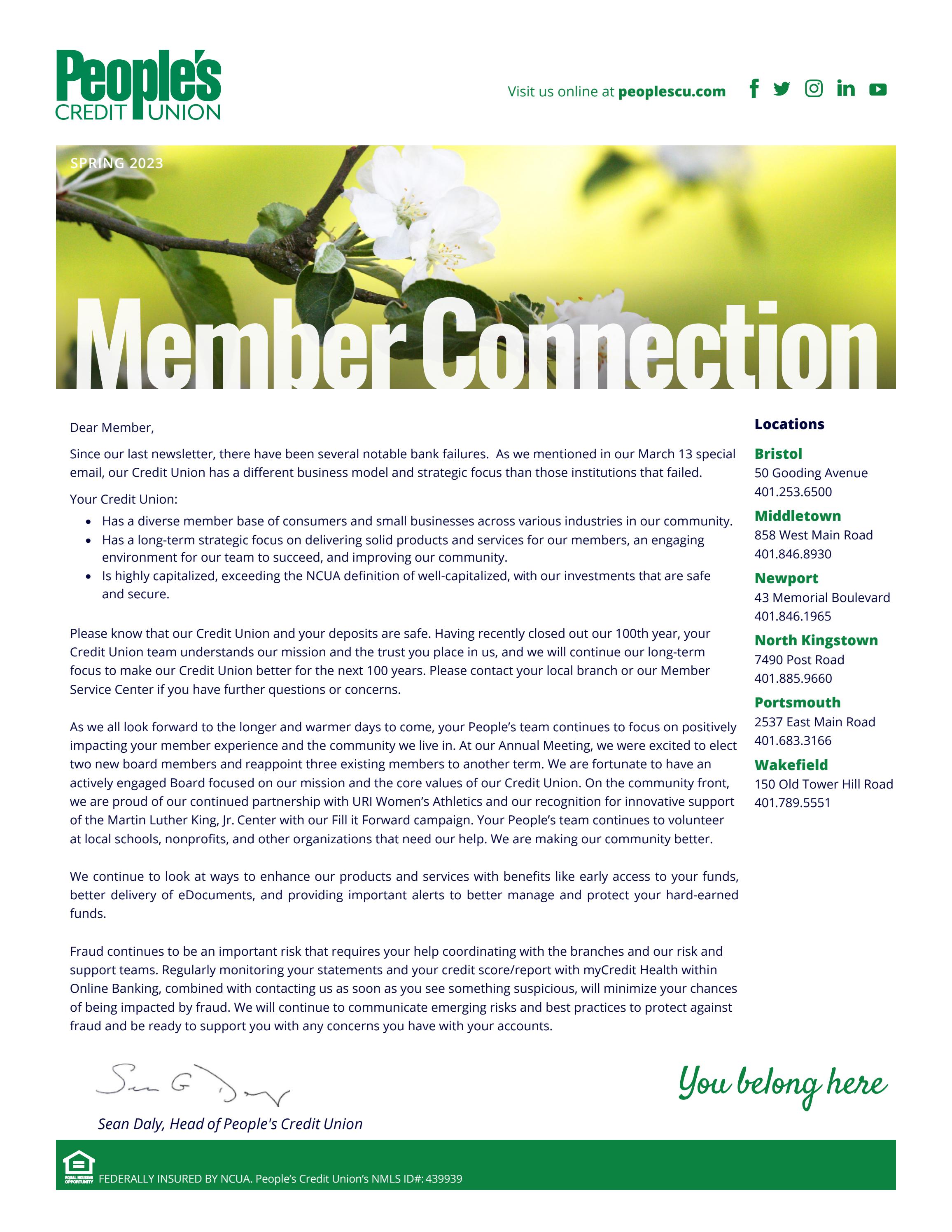 Spring Member Connection 2023 by Peoples Credit Union - Issuu