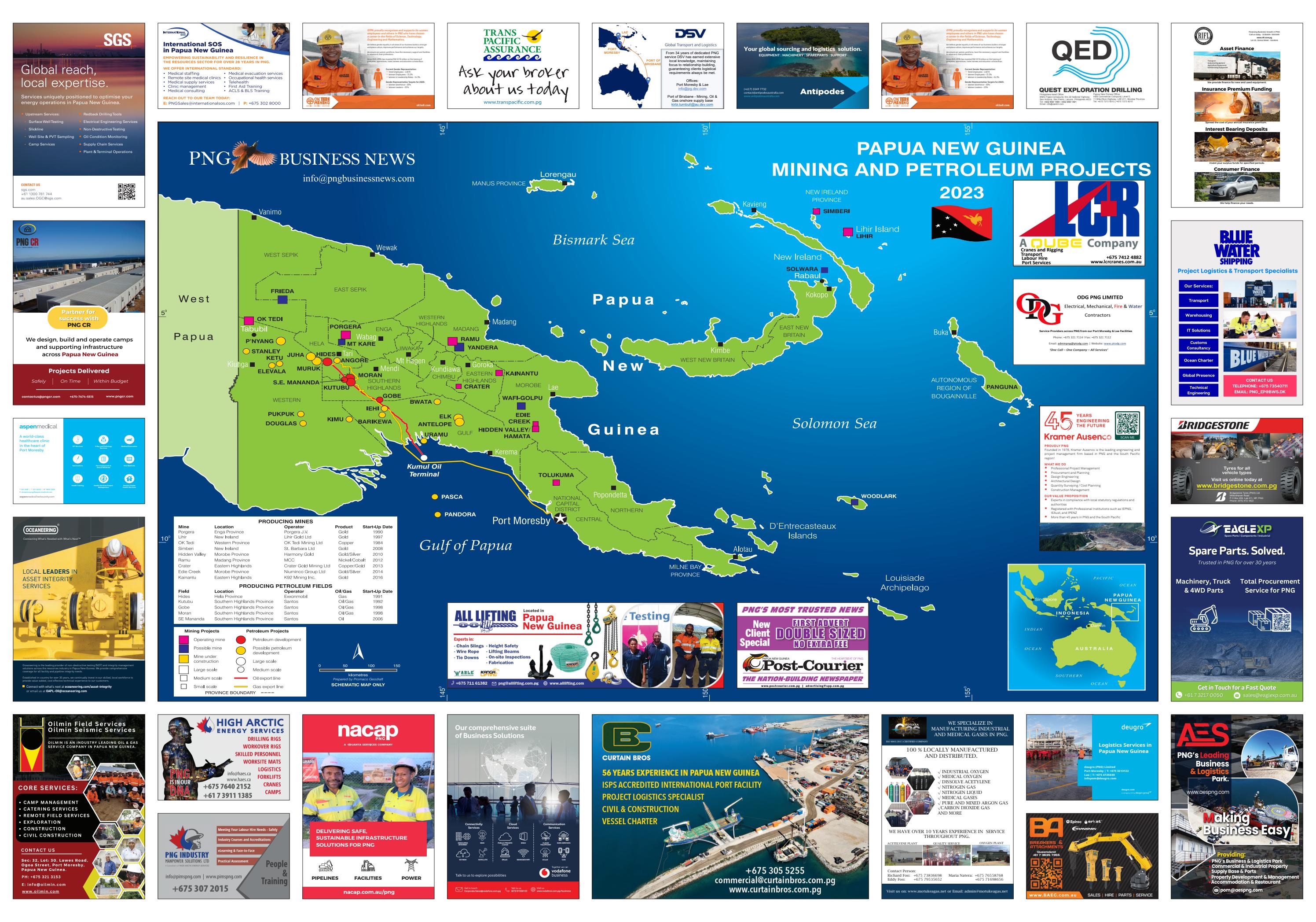 2023 Papua New Guinea Mineral & Petroleum Field Map by Brimble ...