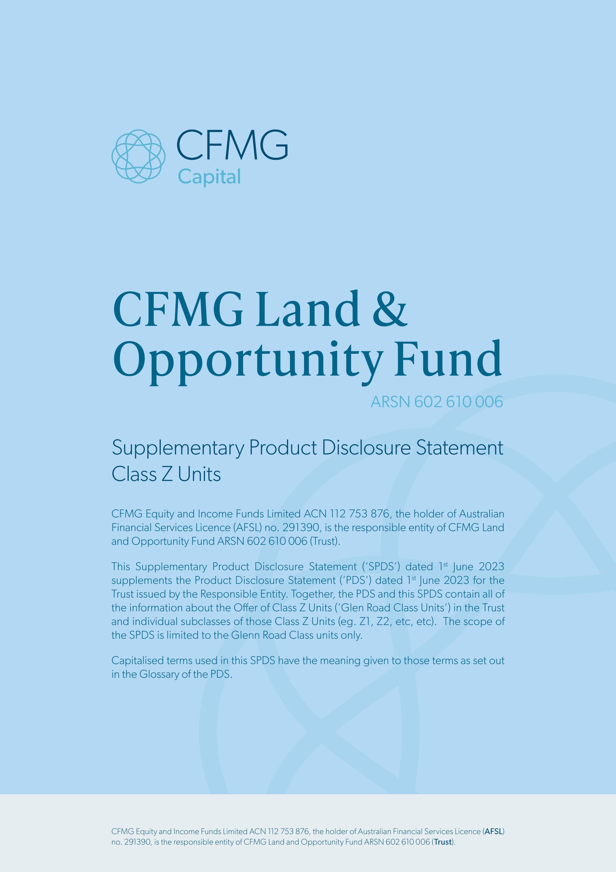 CFMG Land & Opportunity Fund Claas Z by CFMG_Capital - Issuu
