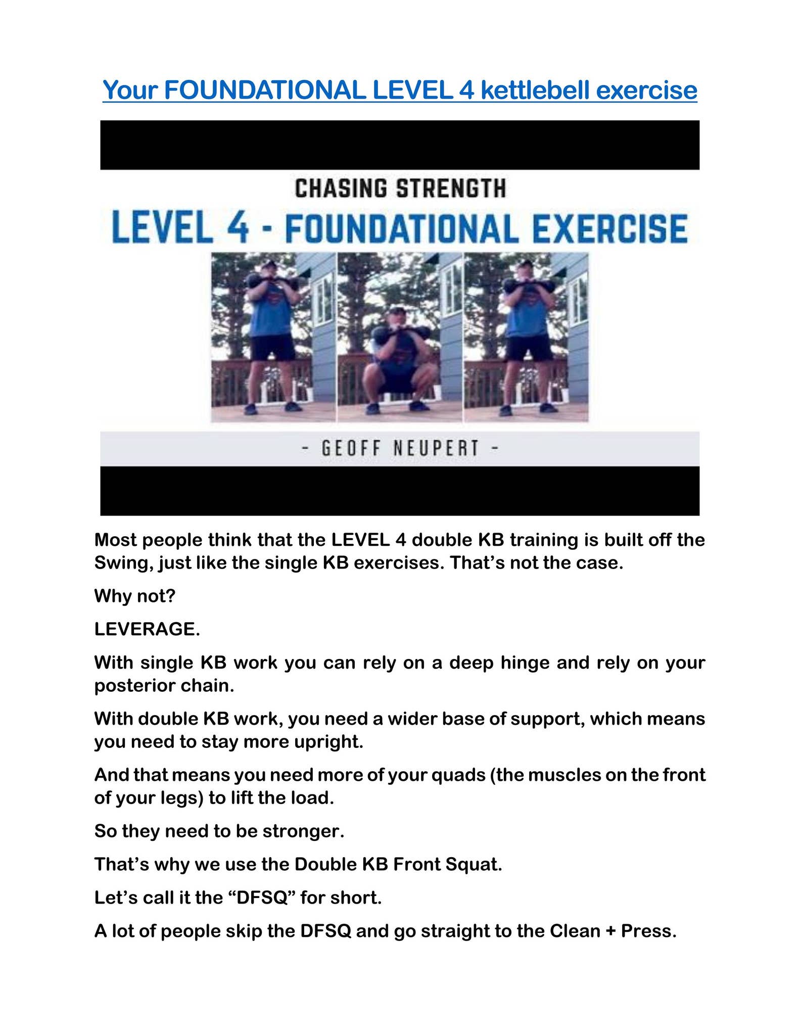 Your FOUNDATIONAL LEVEL 4 kettlebell exercise by Geoff Neupert - Issuu