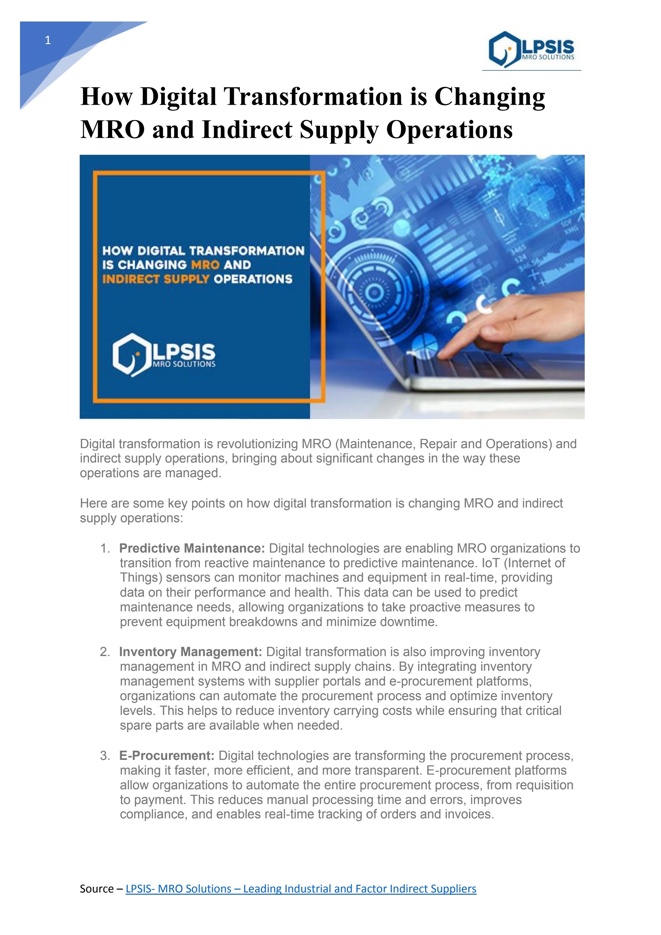 How Digital Transformation is Changing MRO and Indirect Supply ...