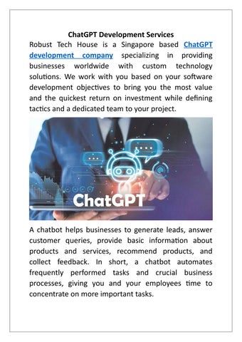 ChatGPT Development Services by singaporechatbot - Issuu