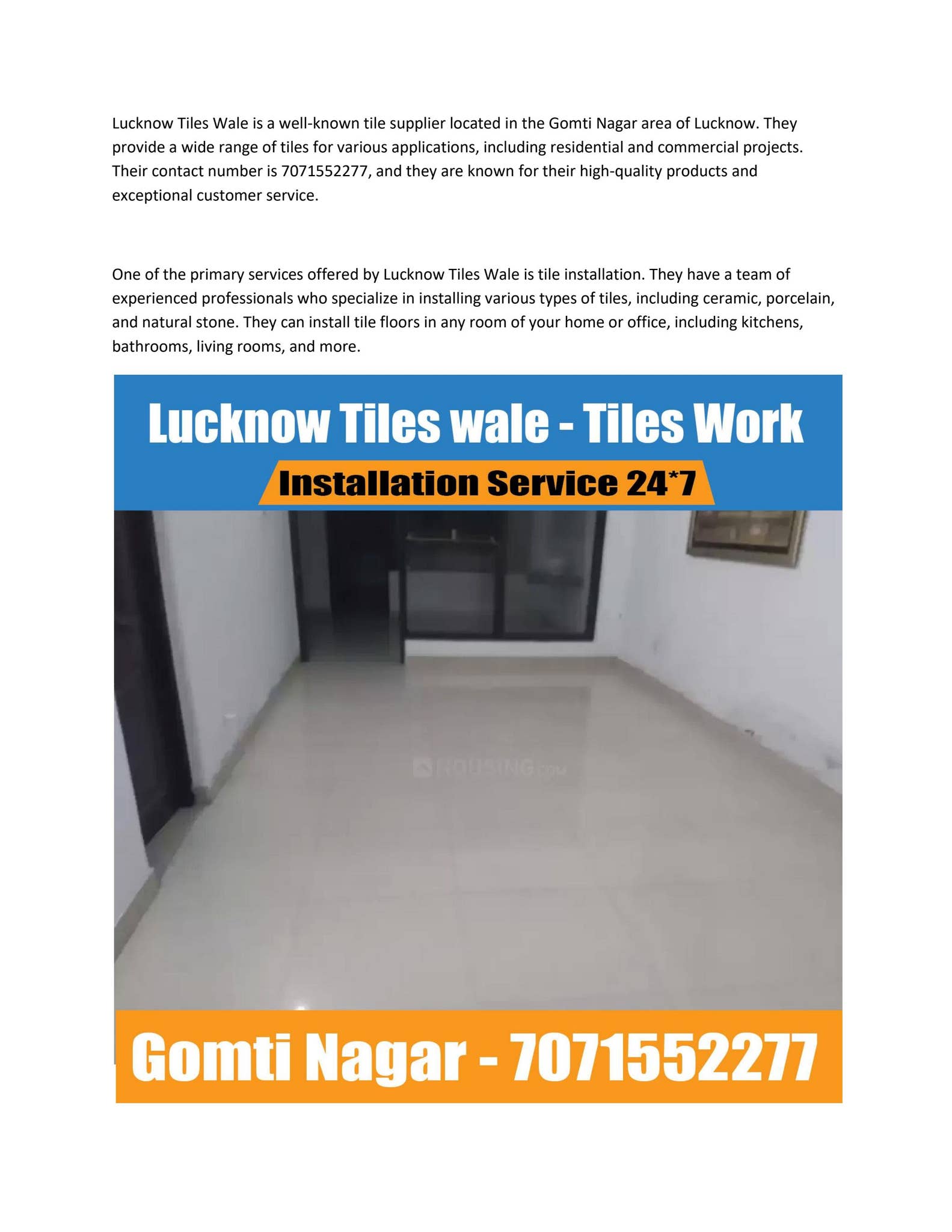 Floor Tiles Installation Service Lucknow - 7071552277 by Lucknow Tiles ...