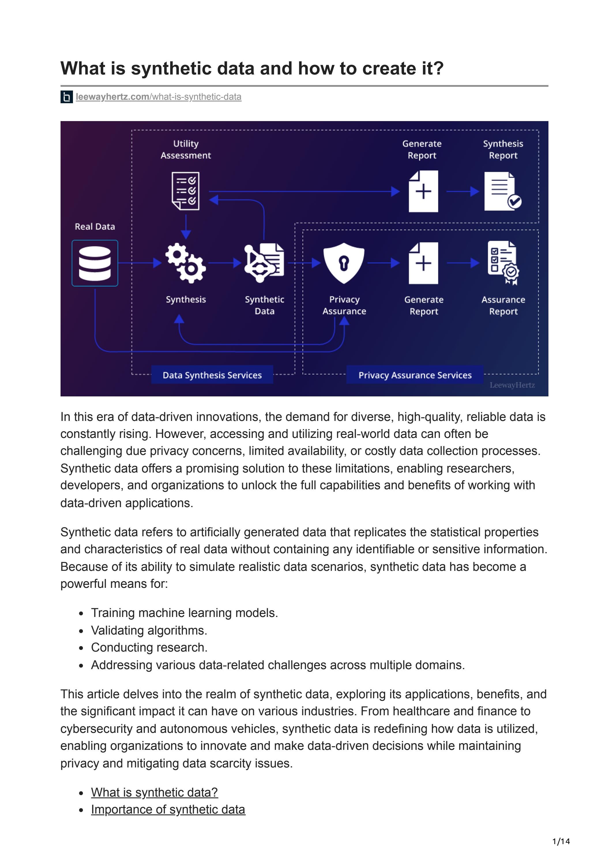 WHAT IS SYNTHETIC DATA AND HOW TO CREATE IT? by Christopher T. Hyatt ...