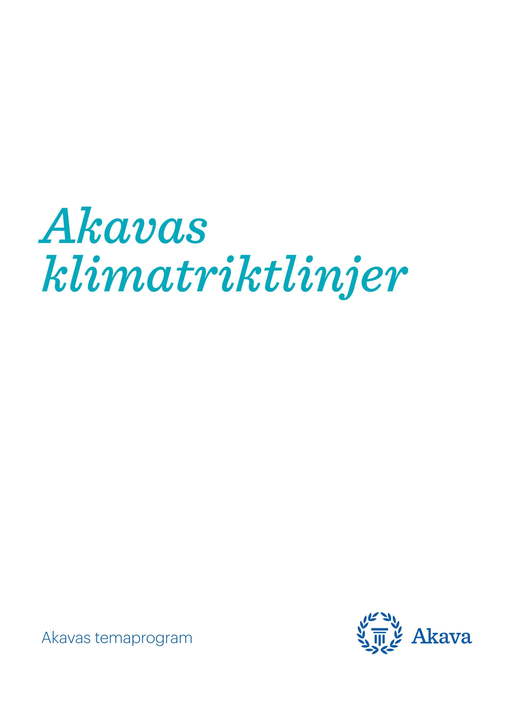 Akavas klimatriktlinjer by Akava - Issuu