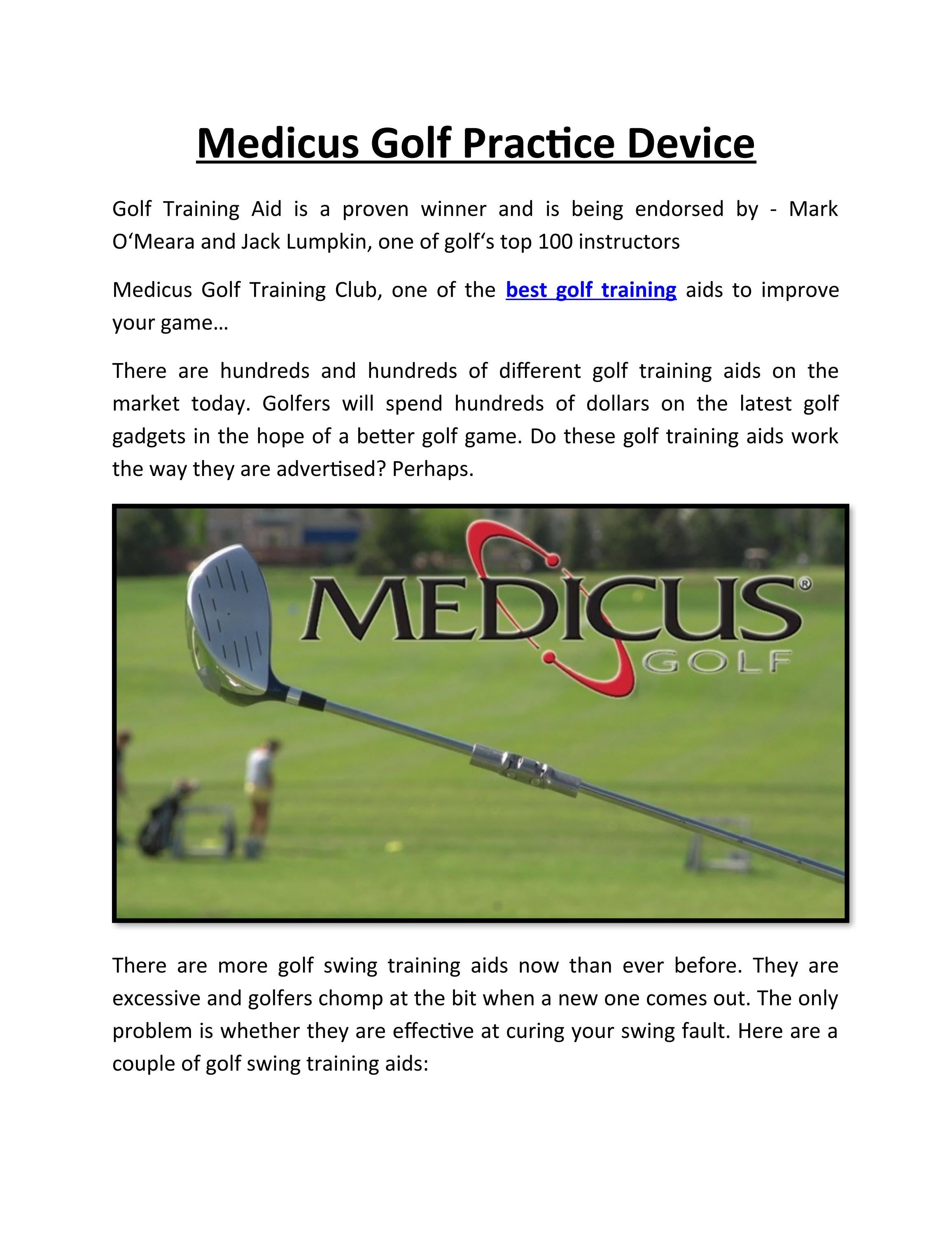 Medicus Golf Practice Device by Golf Lounge Resort - Issuu