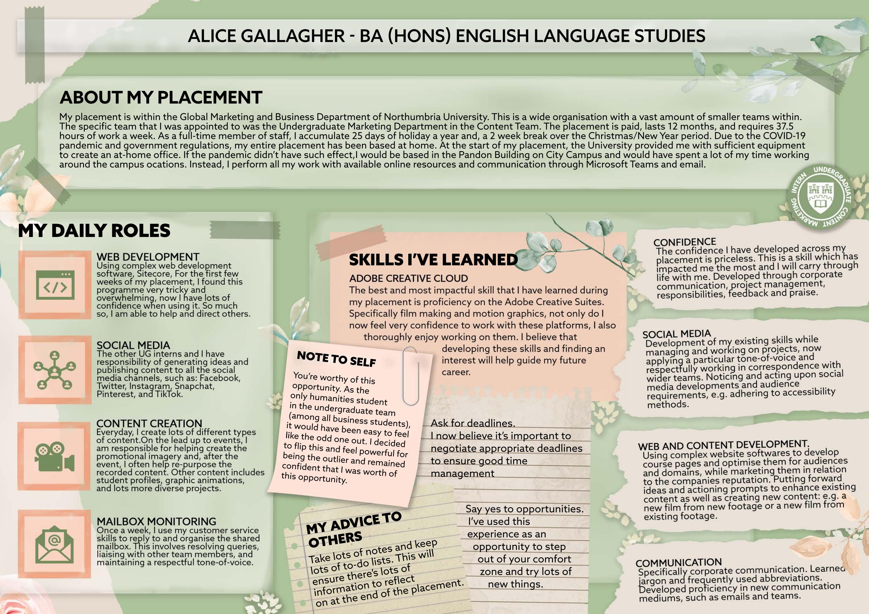 ALICE GALLAGHER - BA (HONS) ENGLISH LANGUAGE STUDIES by Northumbria ...