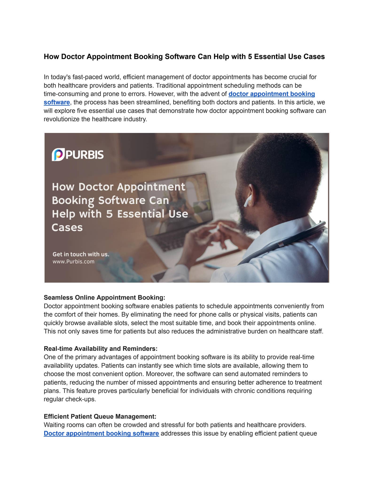 How Doctor Appointment Booking Software Can Help with 5 Essential Use ...