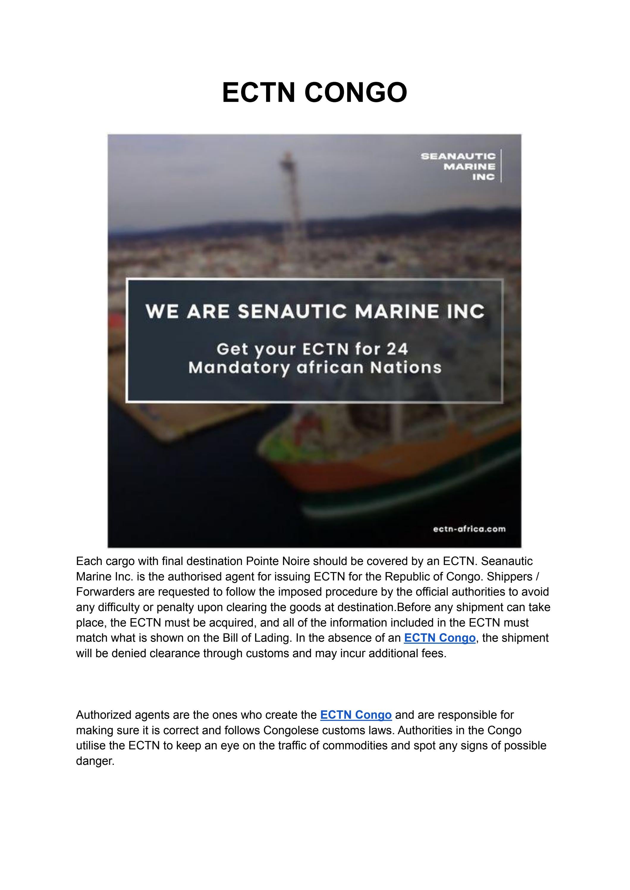 ECTN Congo | Seanautic Marine by seanutic marine - Issuu
