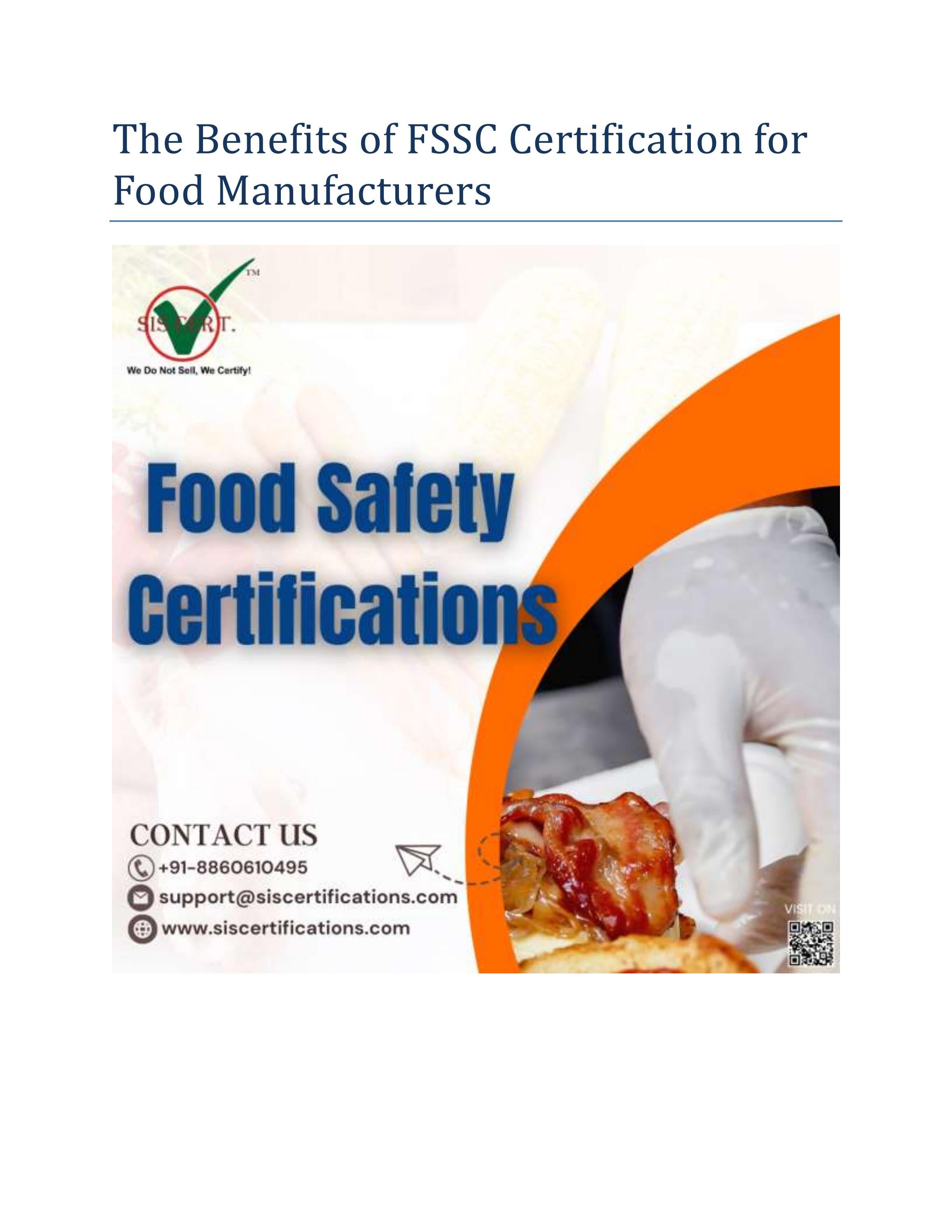 The Benefits of FSSC Certification for Food Manufacturers by ...