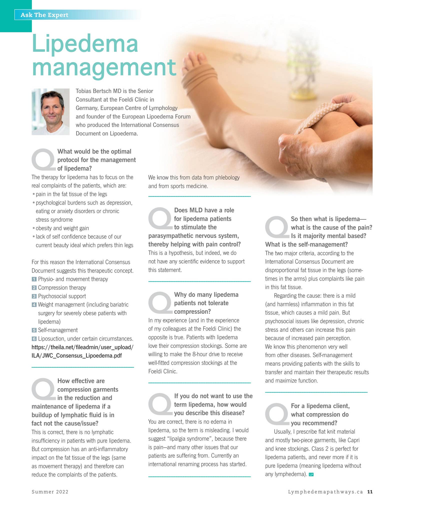 Lipedema management. T. Bertsch. by Canadian Lymphedema Framework - Issuu
